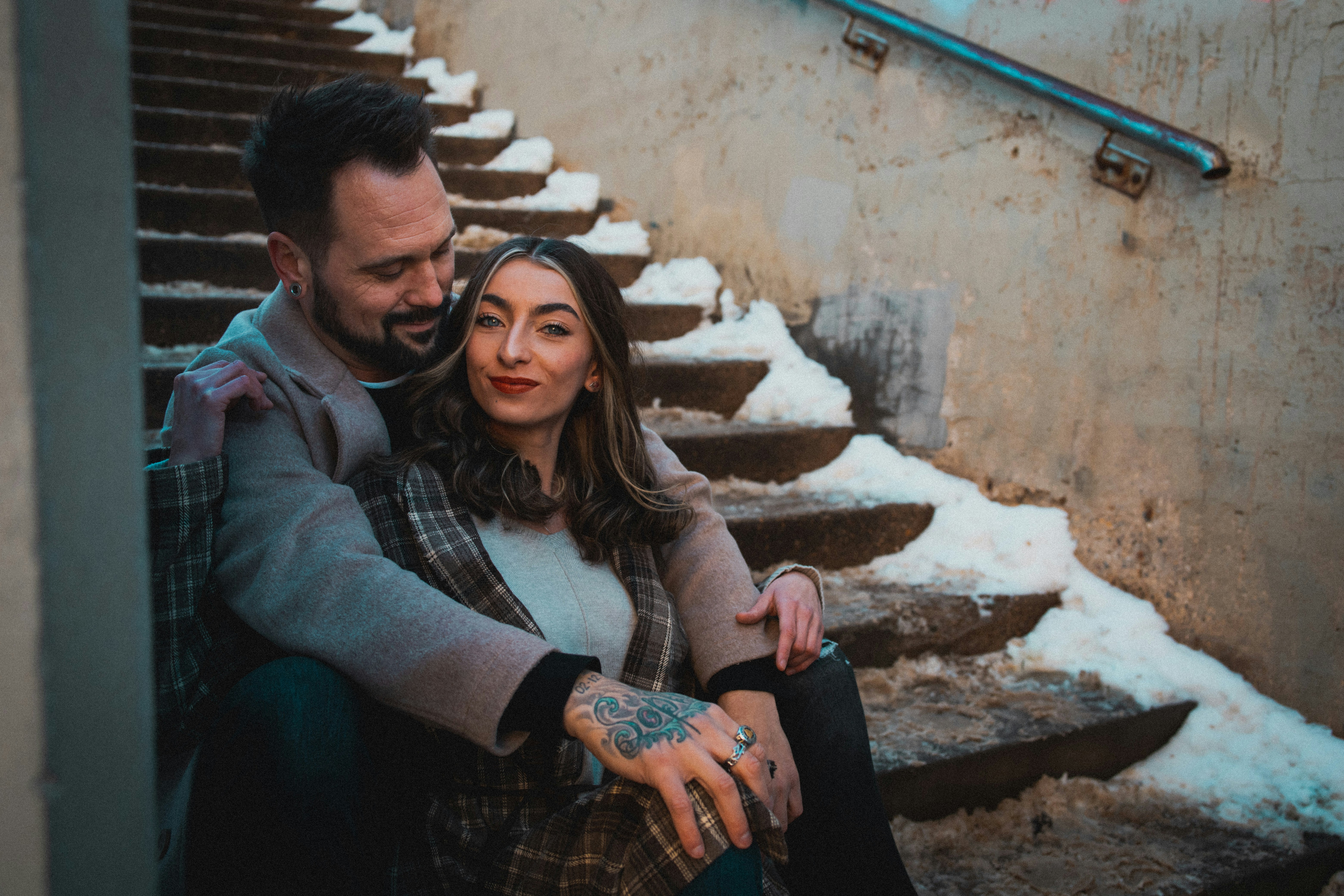 Warm Embrace on Frigid Steps