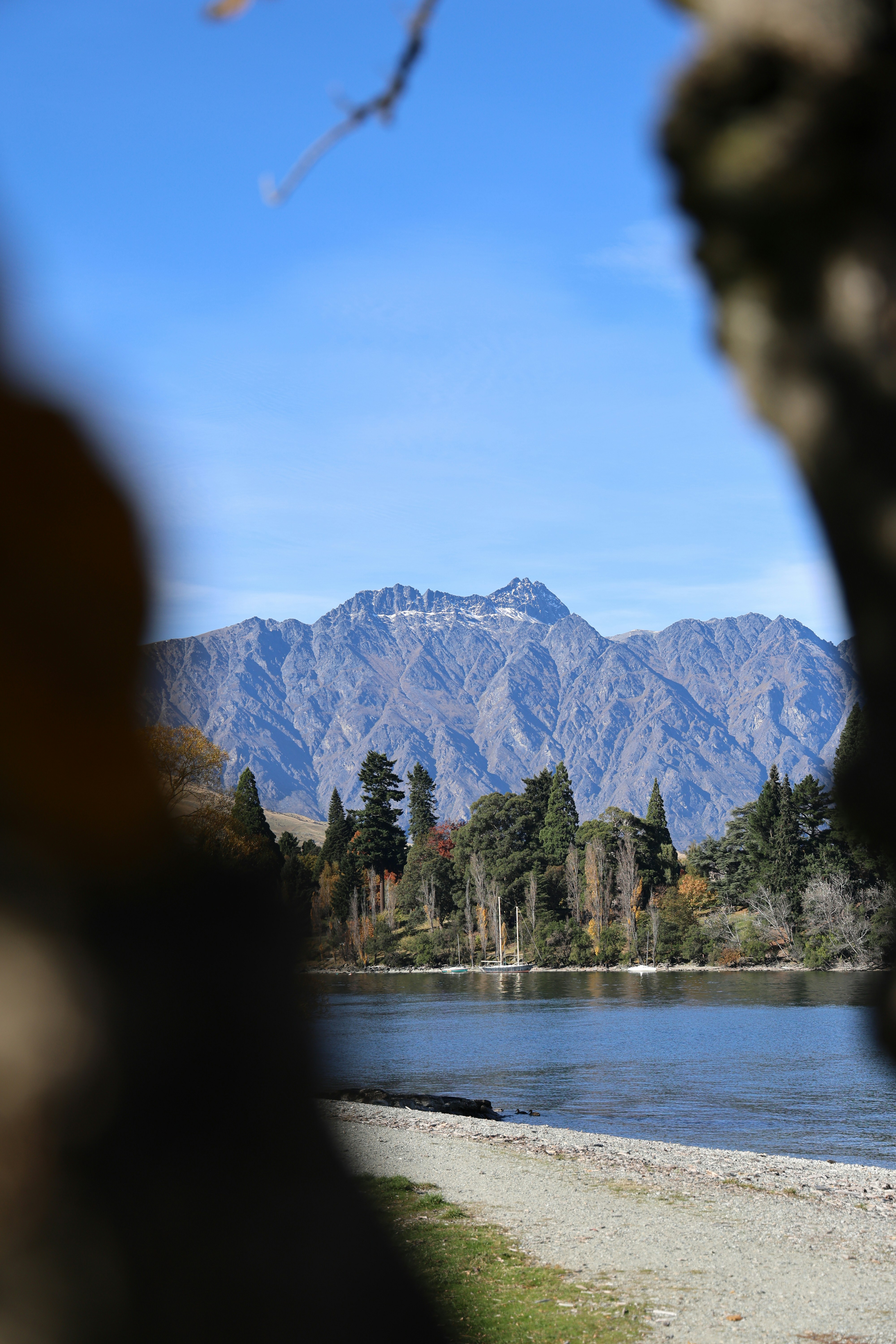 Framed Peaks: Mountain Ridge Through an Natural Aperture