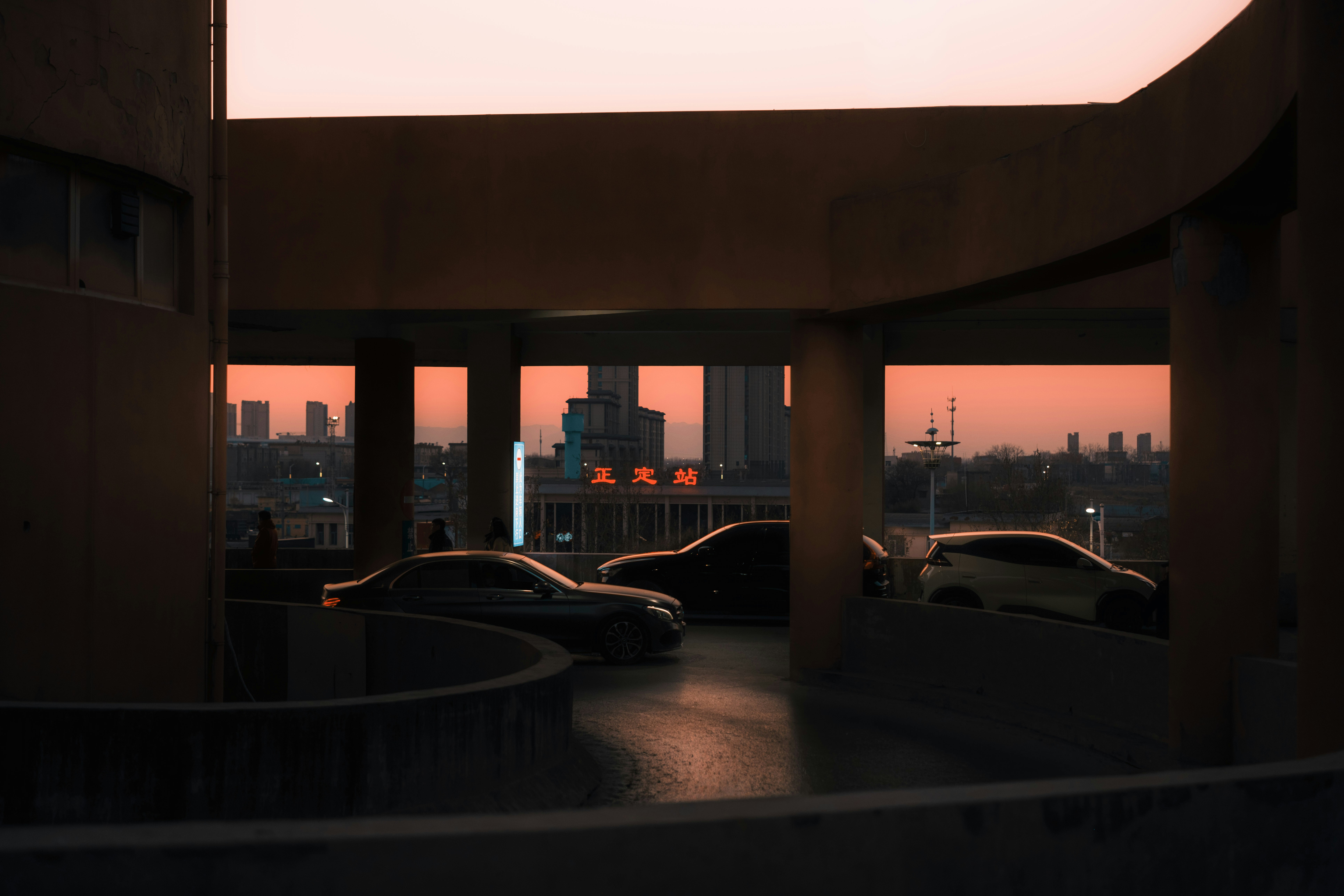 Dusk in the Parking Atrium