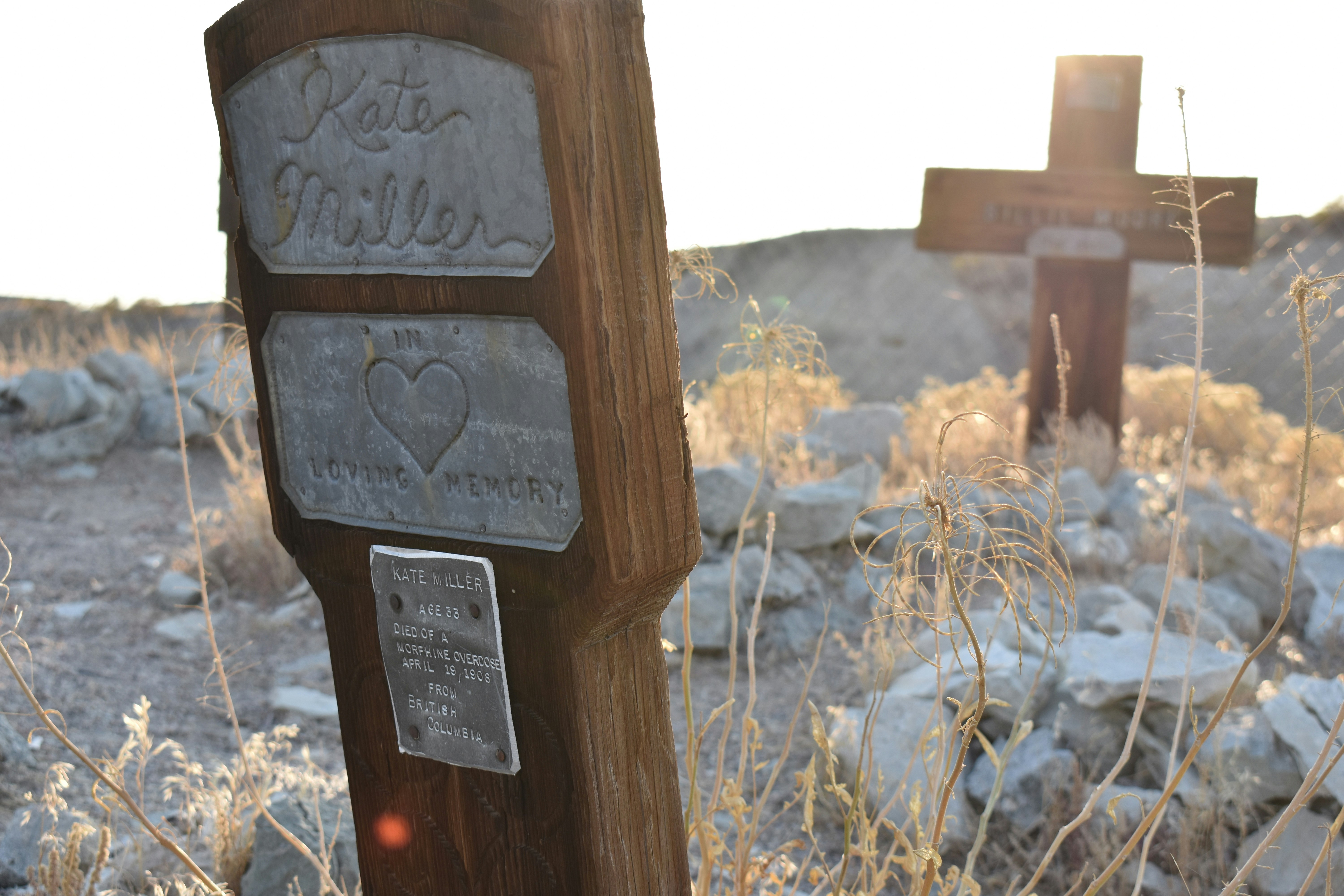 Weathered Memory: A Quiet Graveyard Scene with Rustic Markers