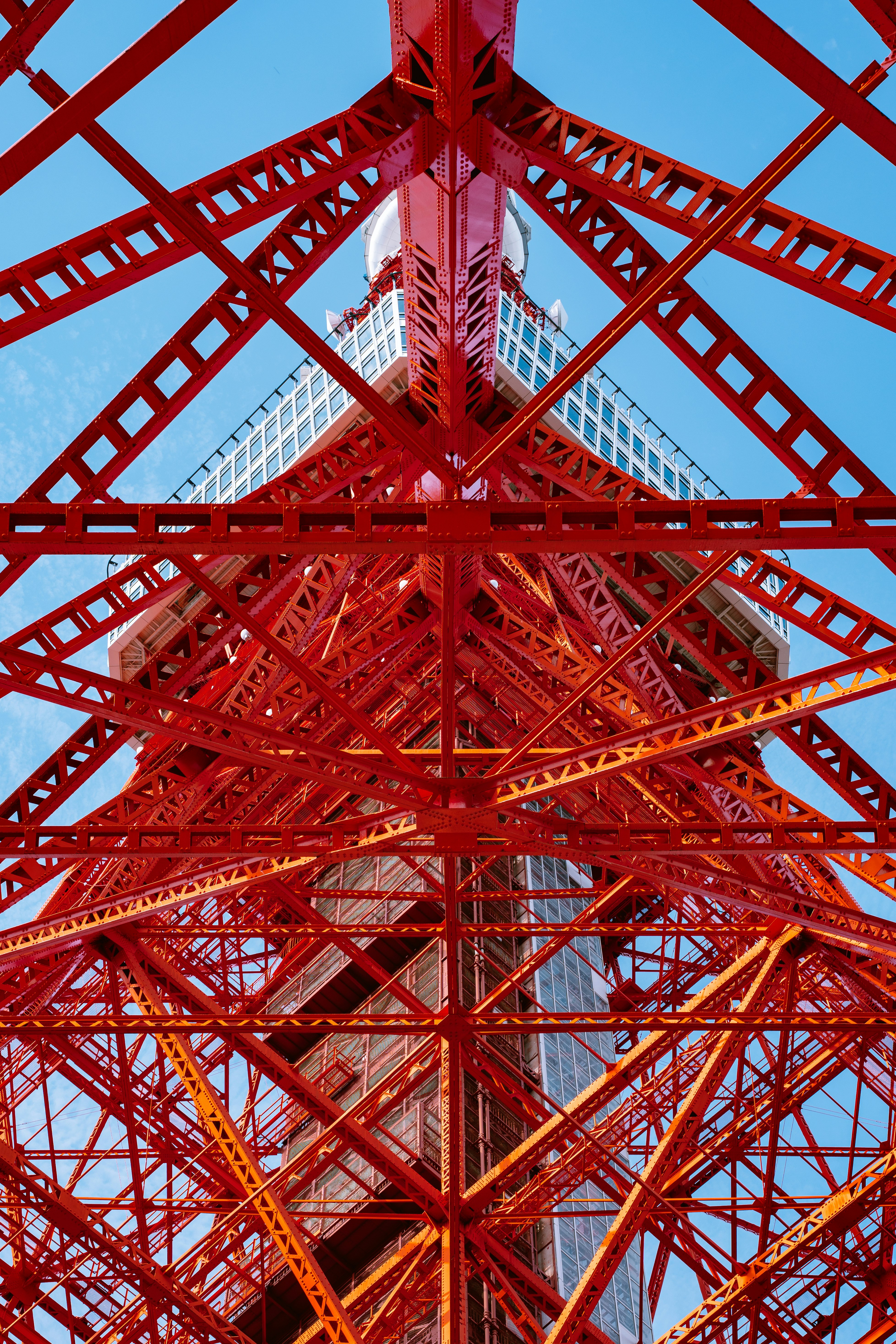 Red Truss Convergence: Tokyo Tower Framed by a Lattice of Steel
