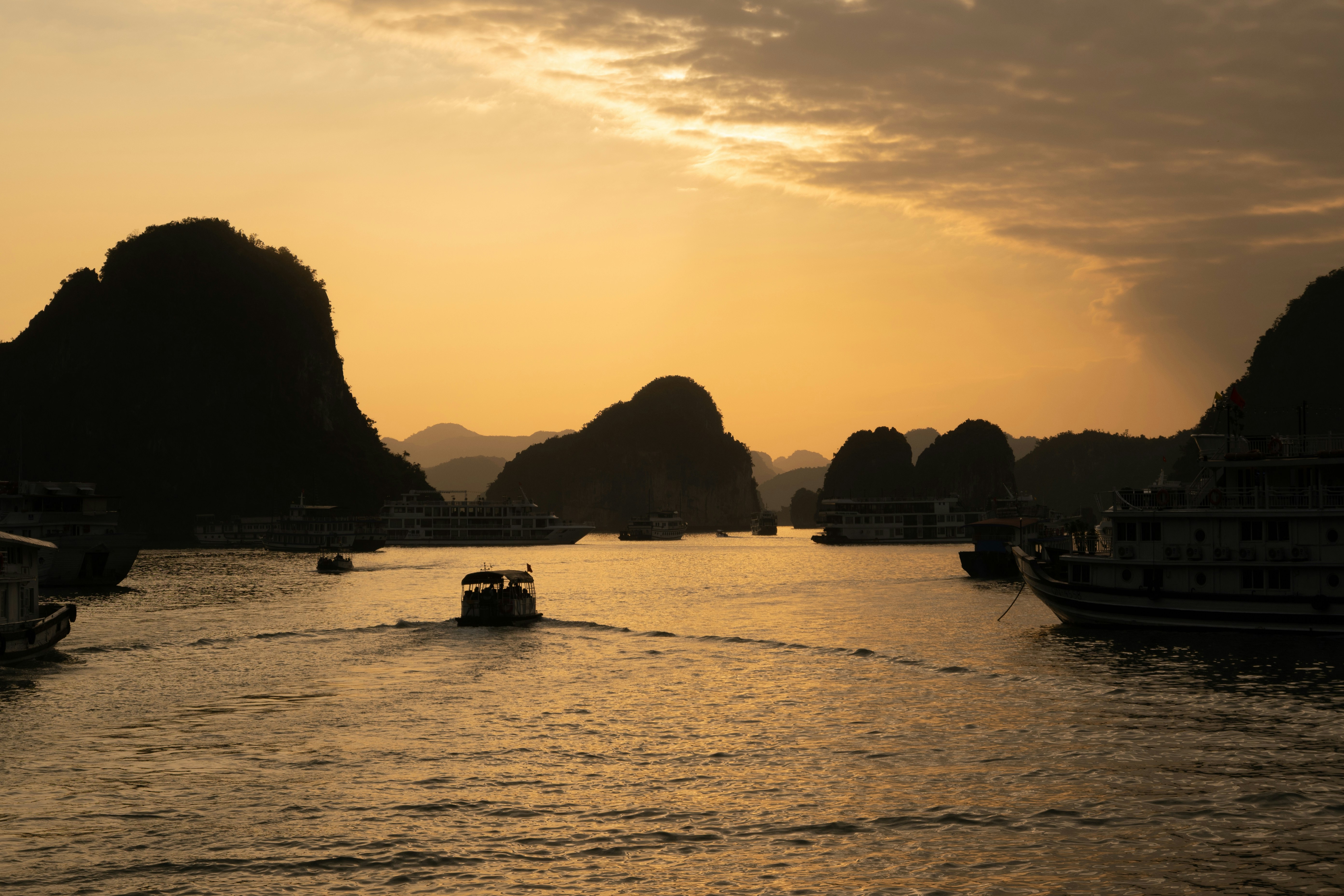 Sunset Passage Between Silent Peaks