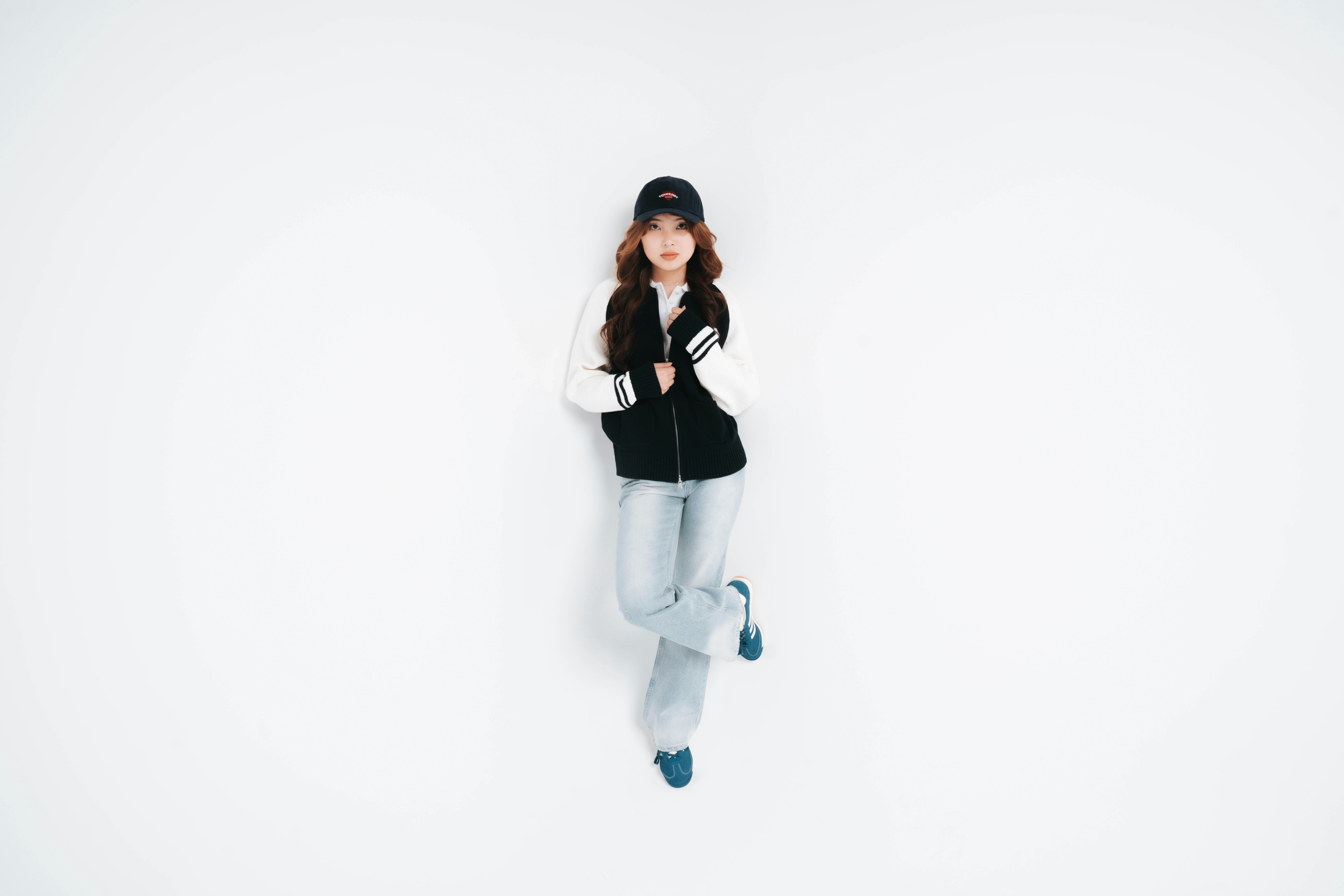 Cotton Candy Confidence: A Casual Portrait in White Space