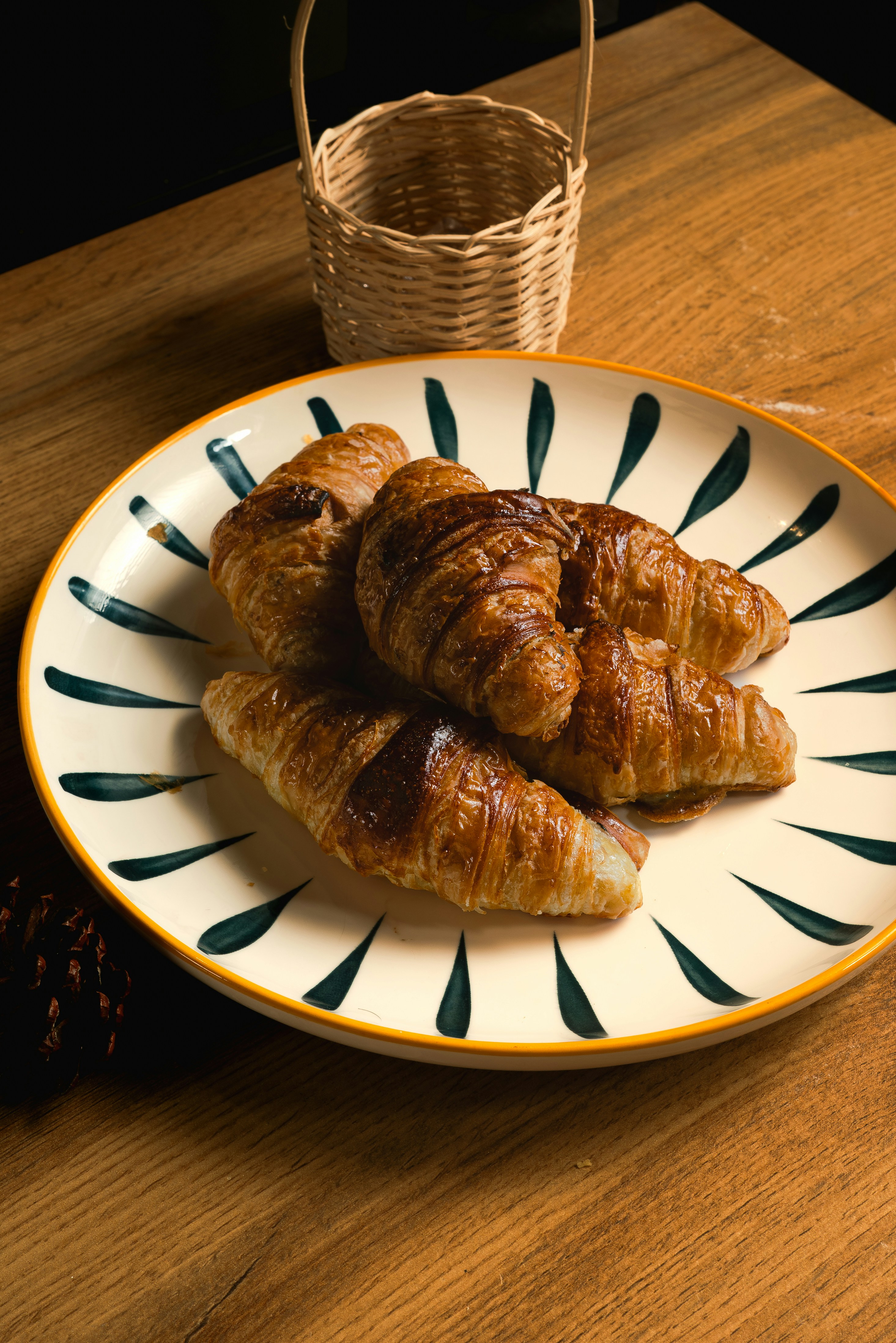 Golden Crescents on a Rustic Plate