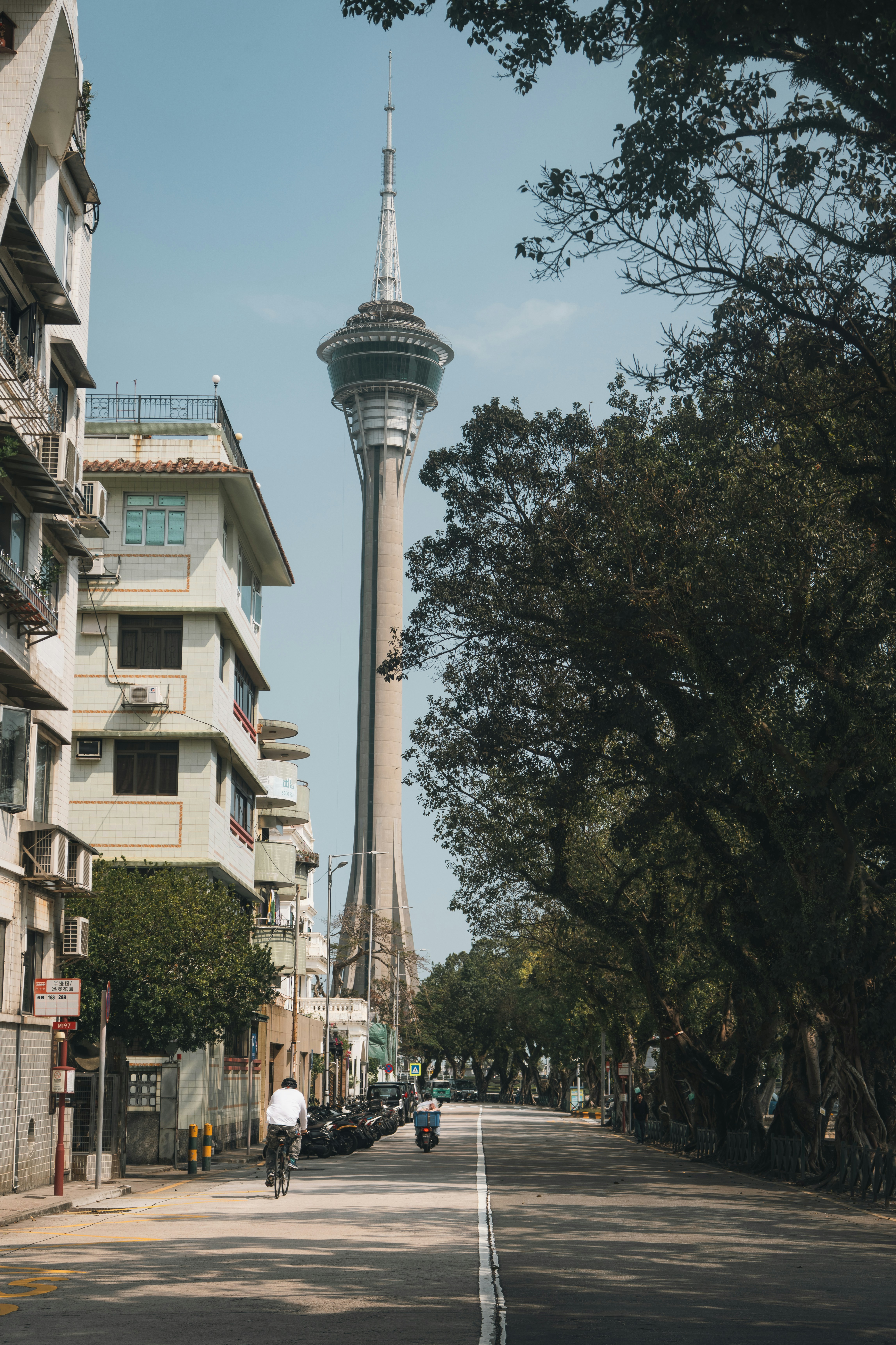 City Spire Amid Quiet Boulevard