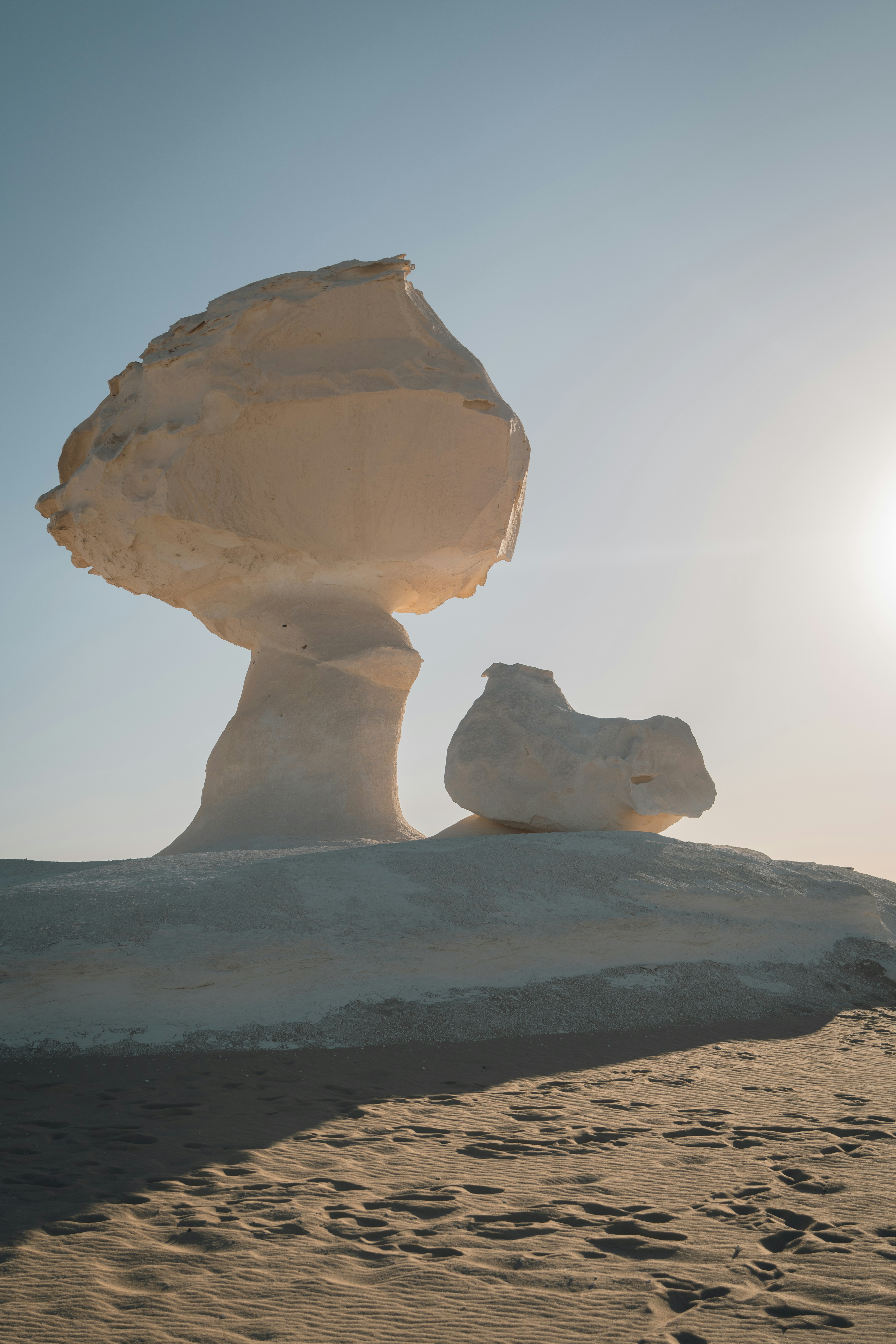 Balanced Sentinel: A Desert Rock Mushroom Under the Sun