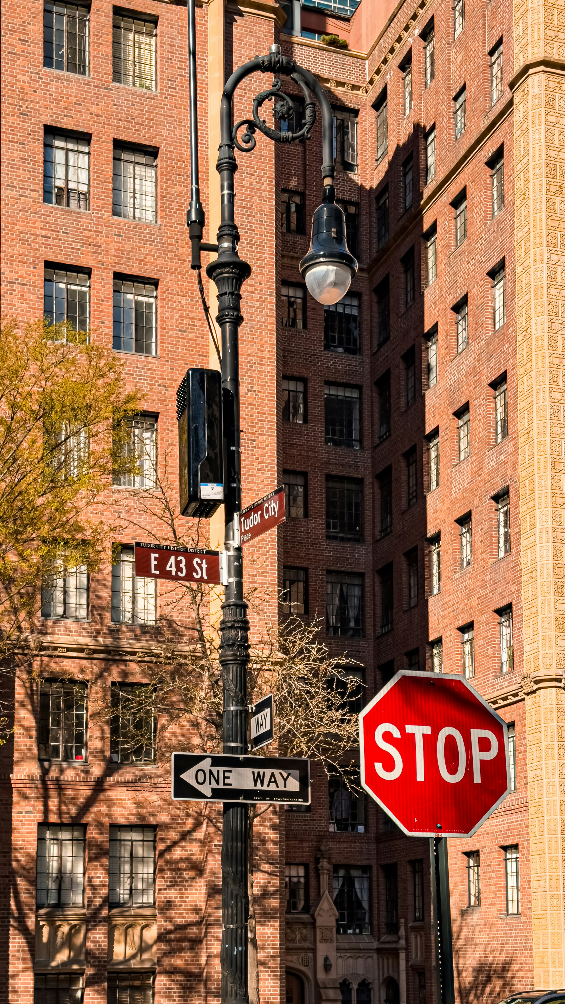 Urban Signal: Stop Sign and Brick Canyon