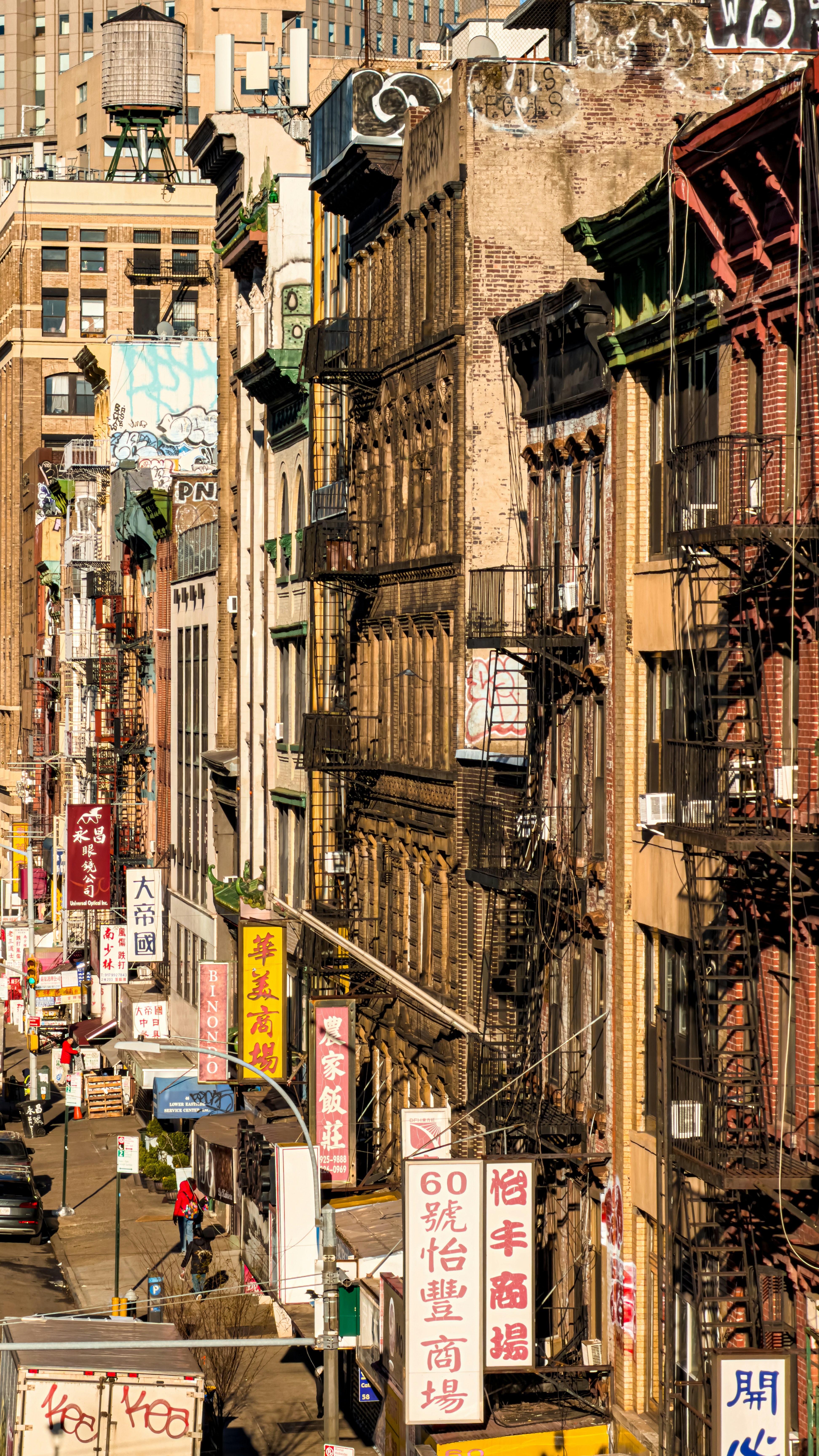 Neon Alleyways: Fire Escape Facades and Signage