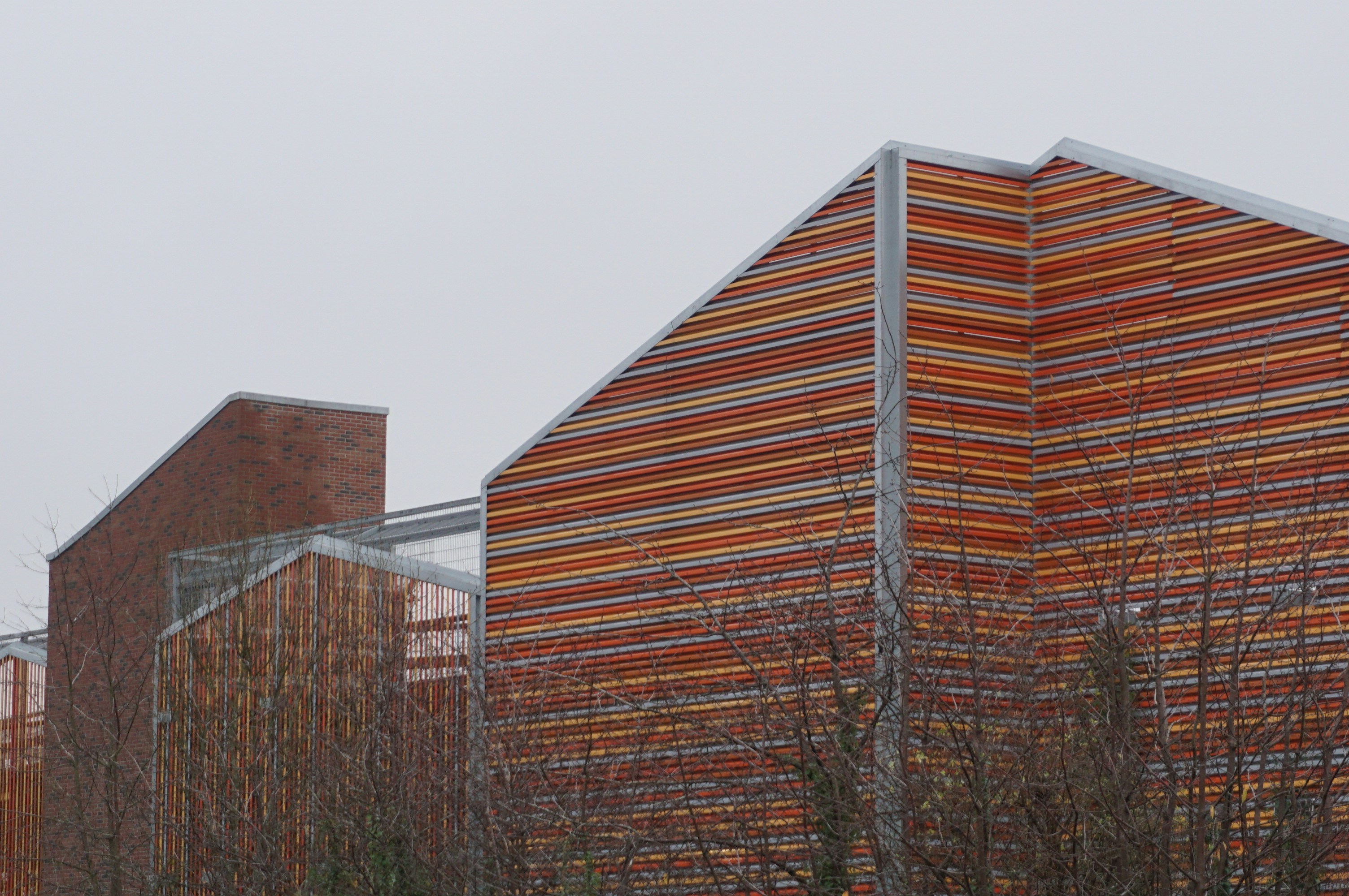 Striped Facades in Overcast Light