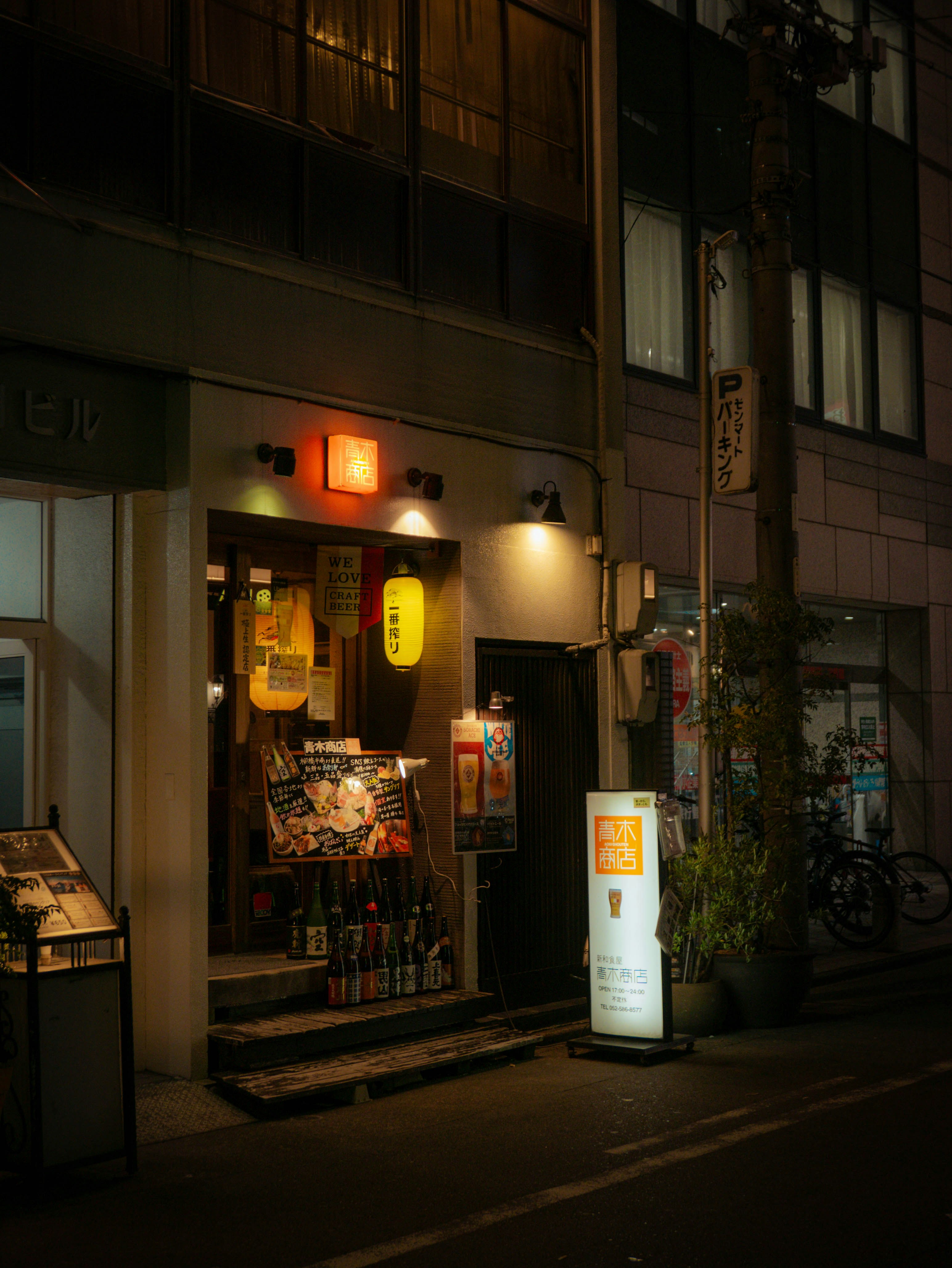 Soft Neon Afterglow at the Japanese Streetfront
