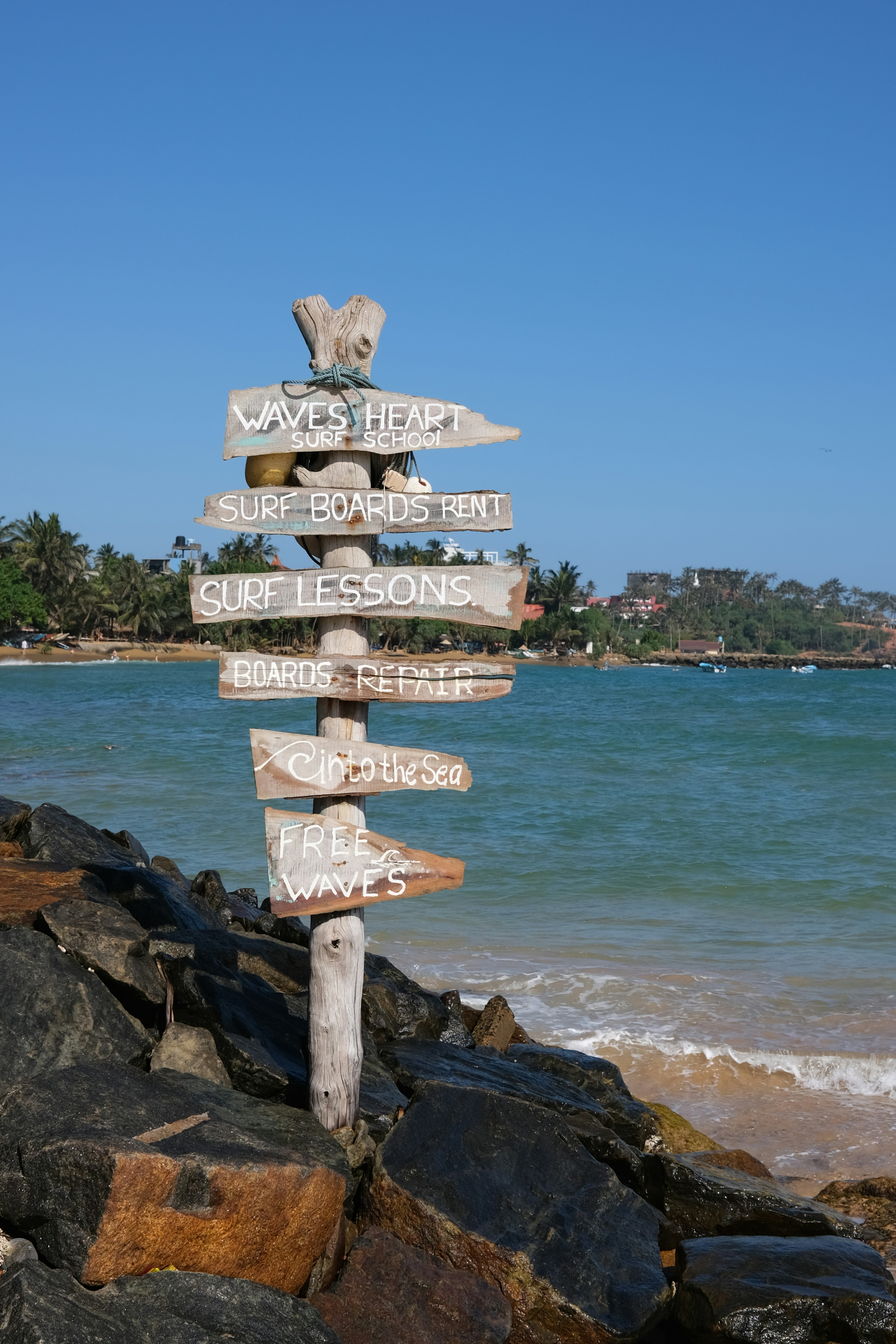 Signpost of Surf and Shore: Coastal Directions by the Rock