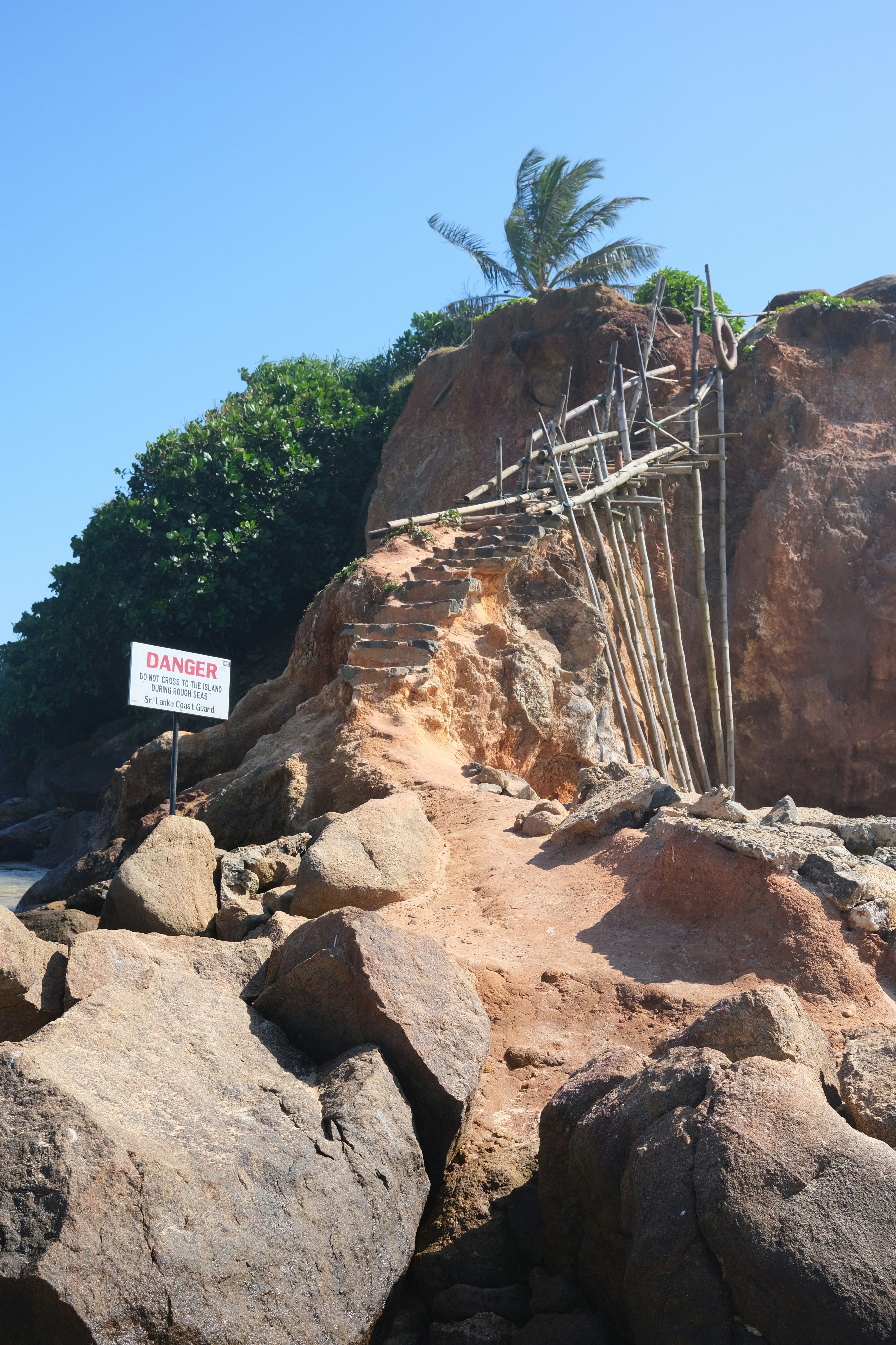Rugged Staircase to the Cliffside Trek