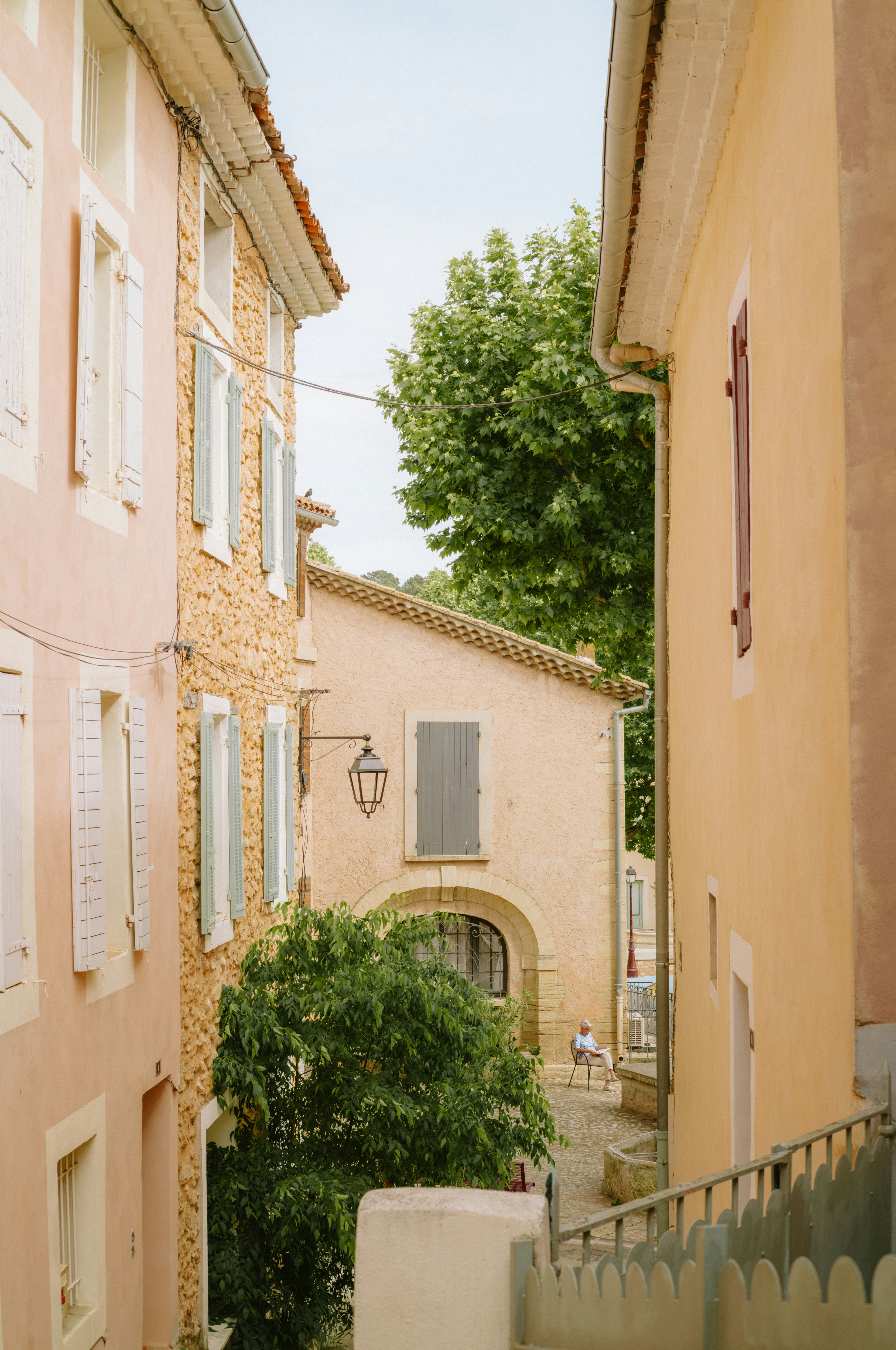 Sunlit Alley in Morning pastel tones