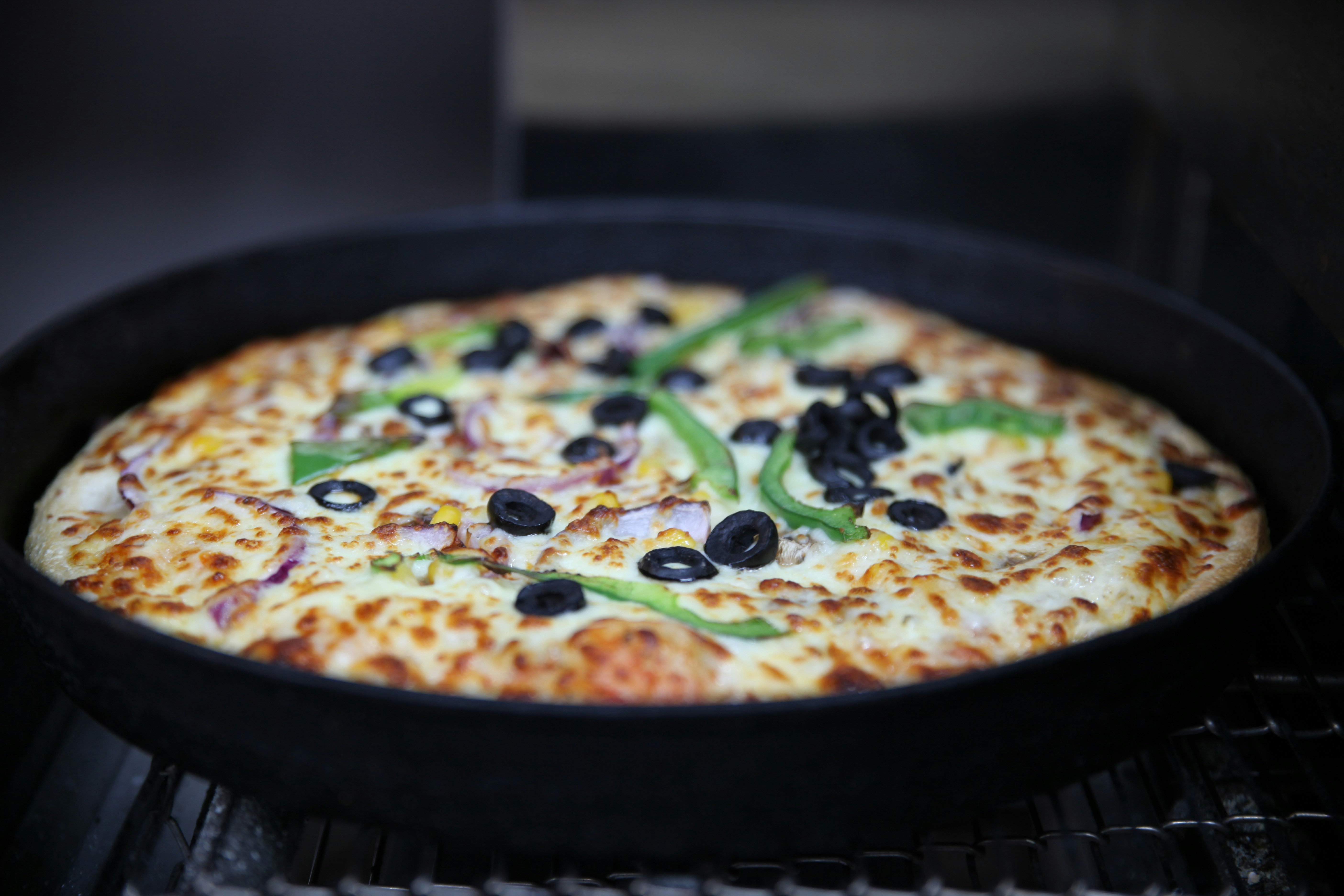 Cast Iron Pizza in the Evening Glow