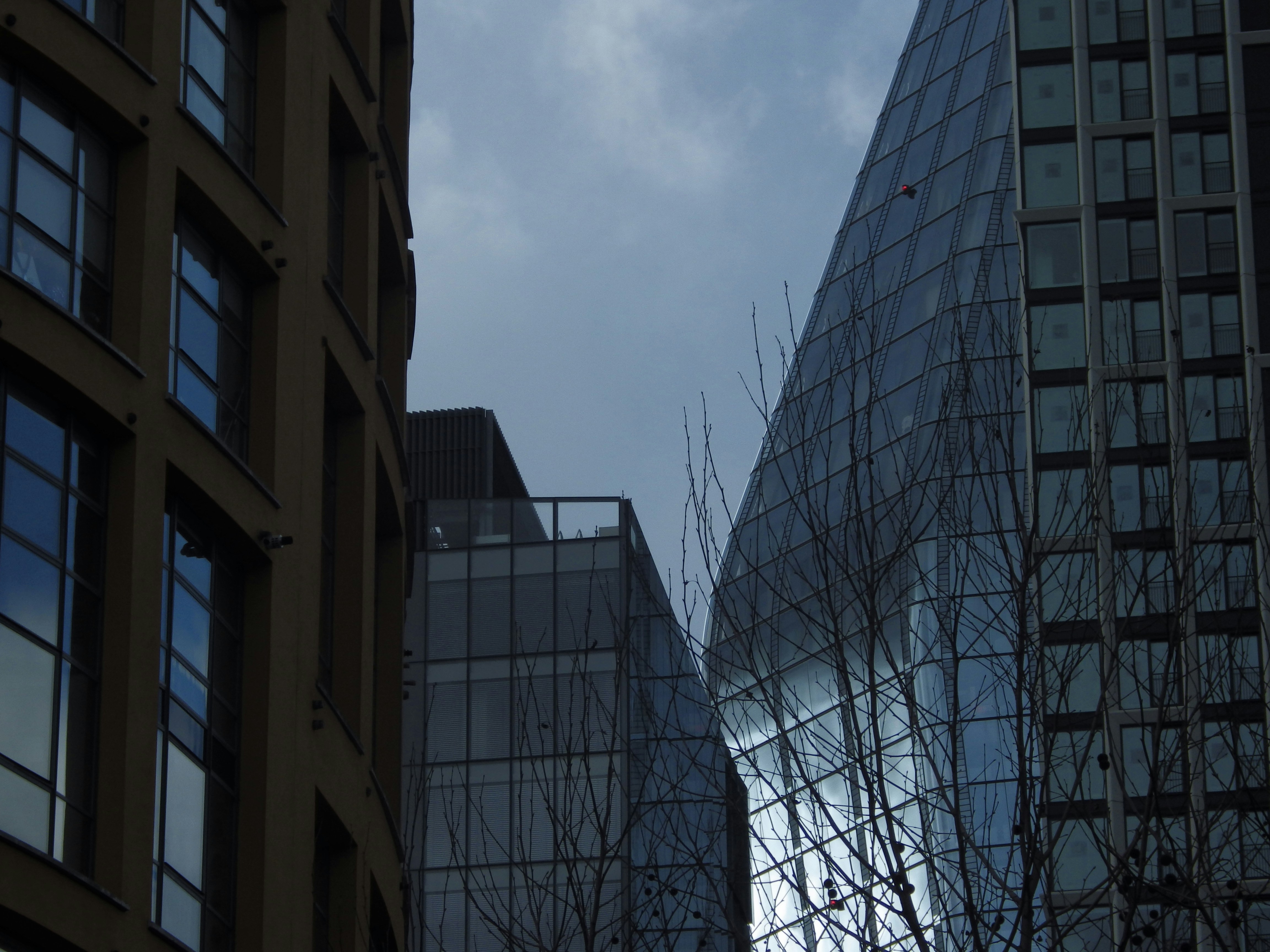 Glass Canyon: A Sliver of Sky Between Towering Facades