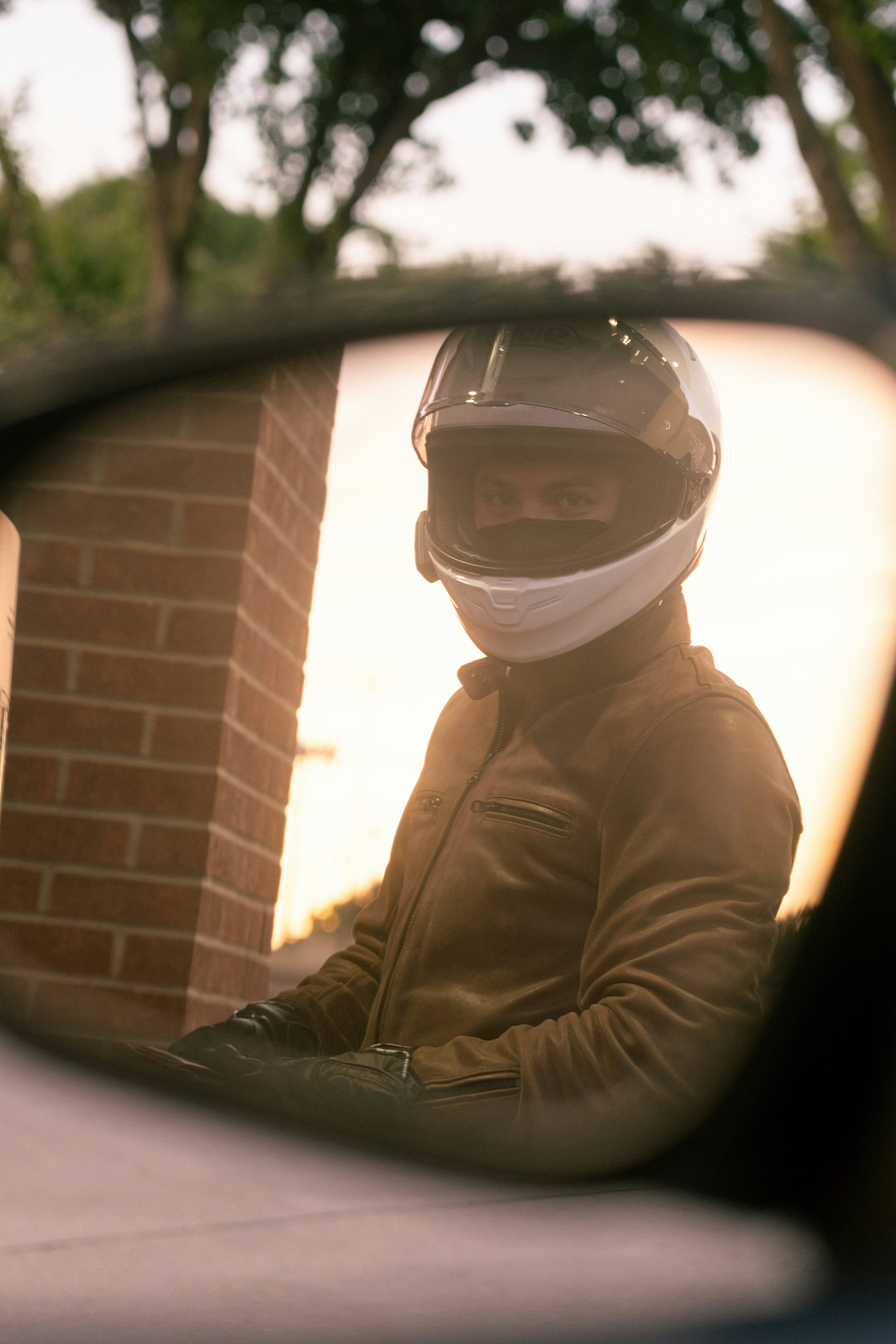 Goggle-glass Visage: Rider in Side-View Through a Car Window