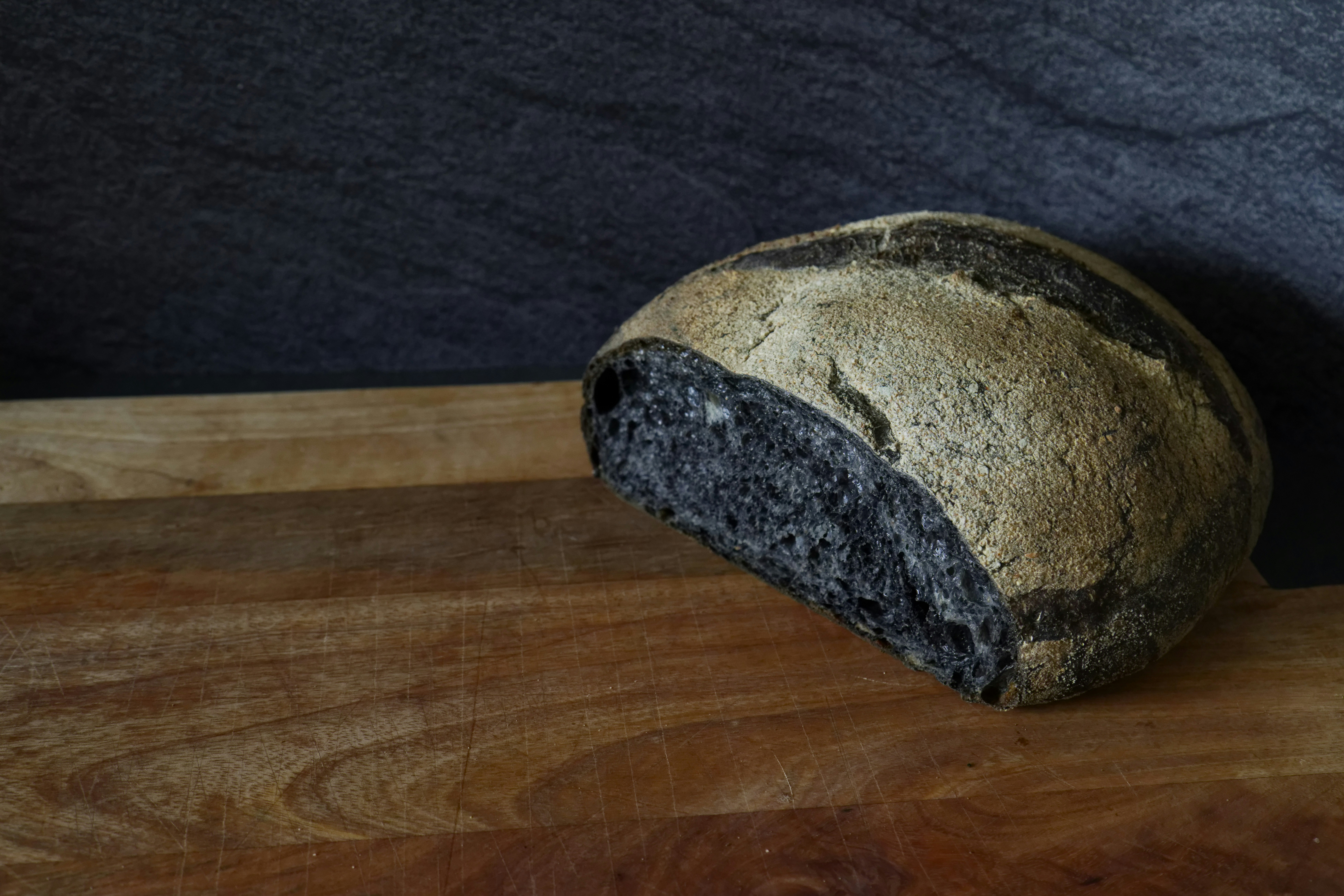 Charred Crust on a Rustic Sourdough Batard at Dusk