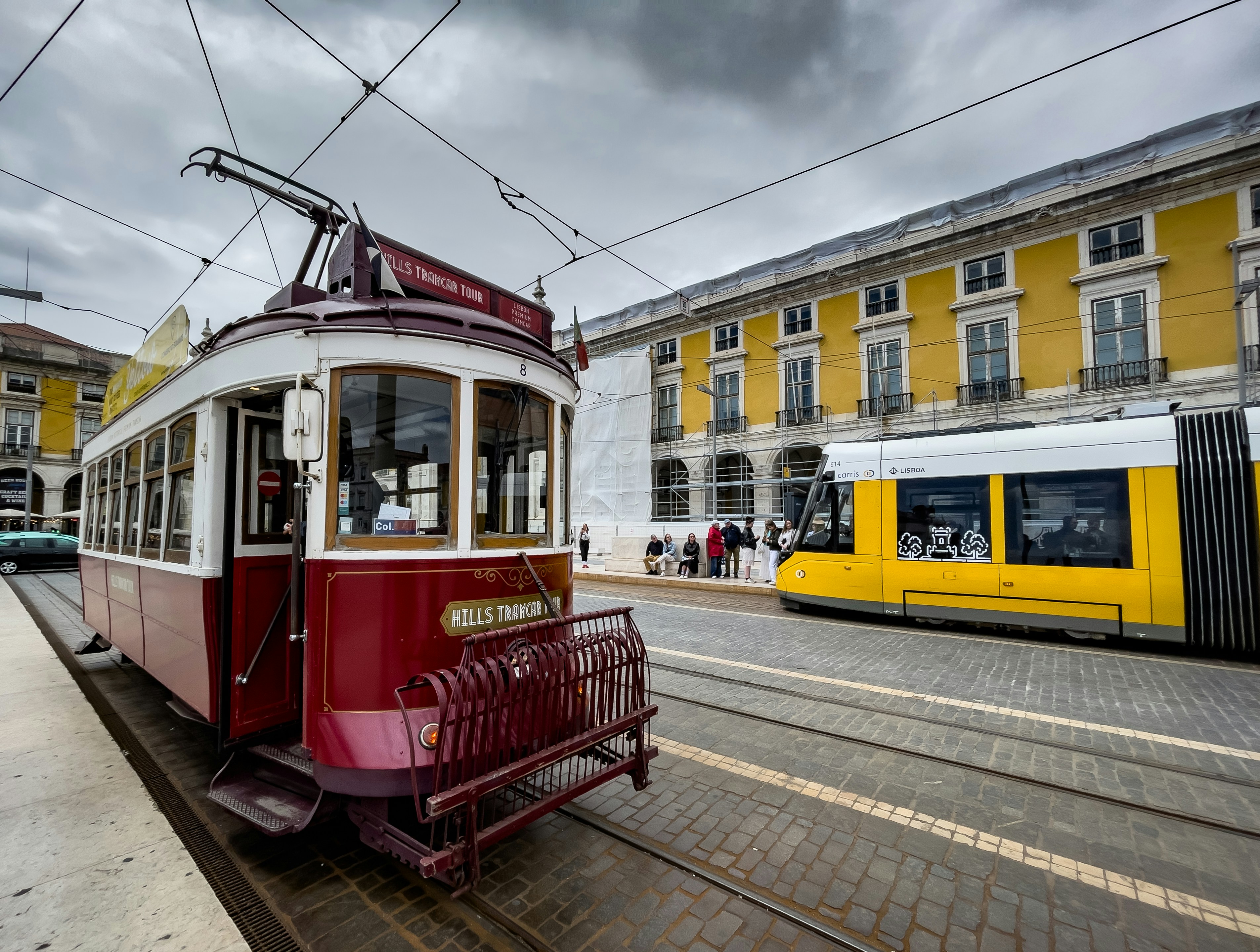 City Tram at Dawn: A Red Carved into Memory on Rails