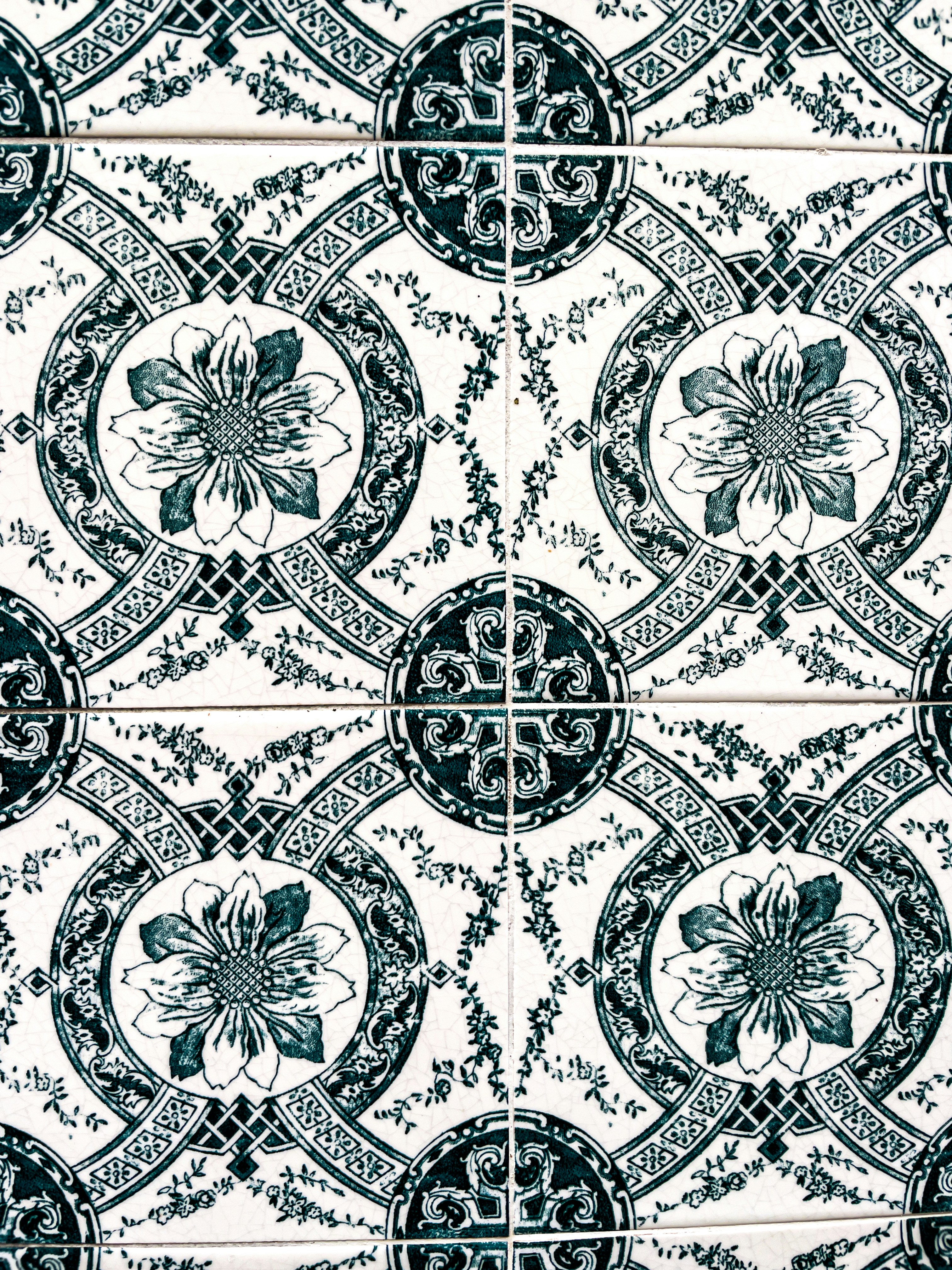 Ornamental Tile Symmetry: Floral Circles in Repeating Circles