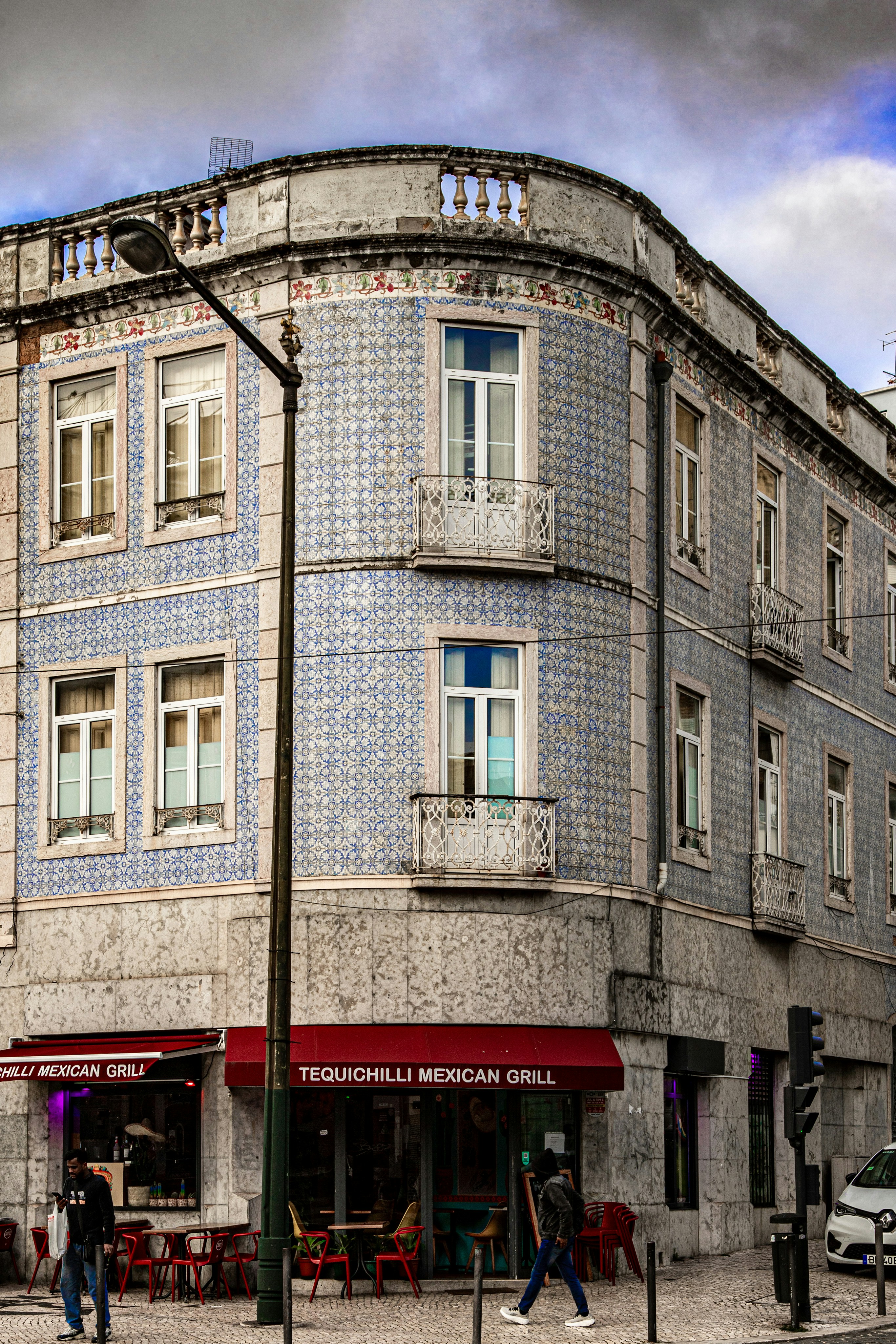 Portuguese-Style Facade: Tiles Meet City Café