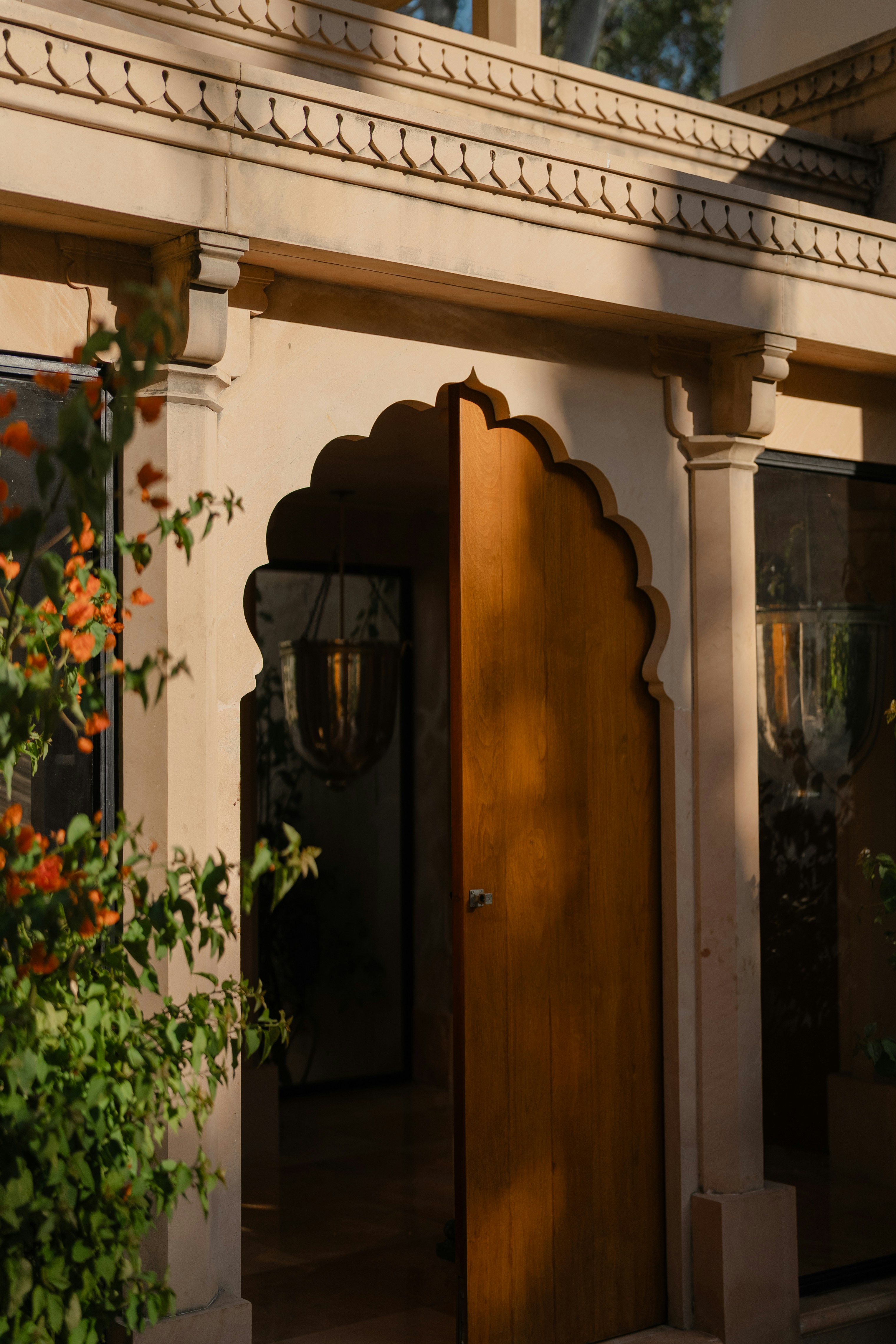 Arched Entrance in Warm Carved Light