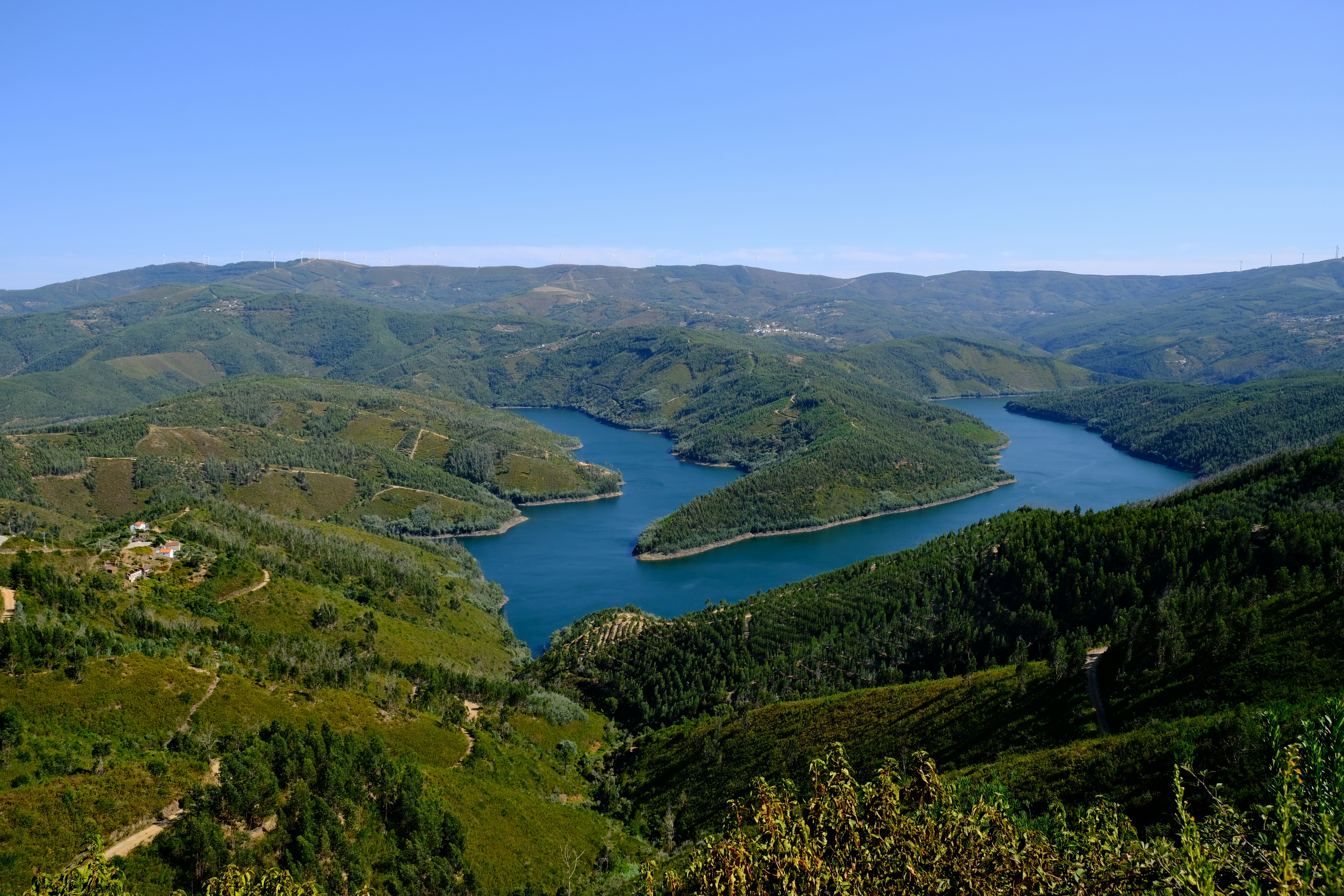 Azure Serpent: A river-meander carved through emerald hills