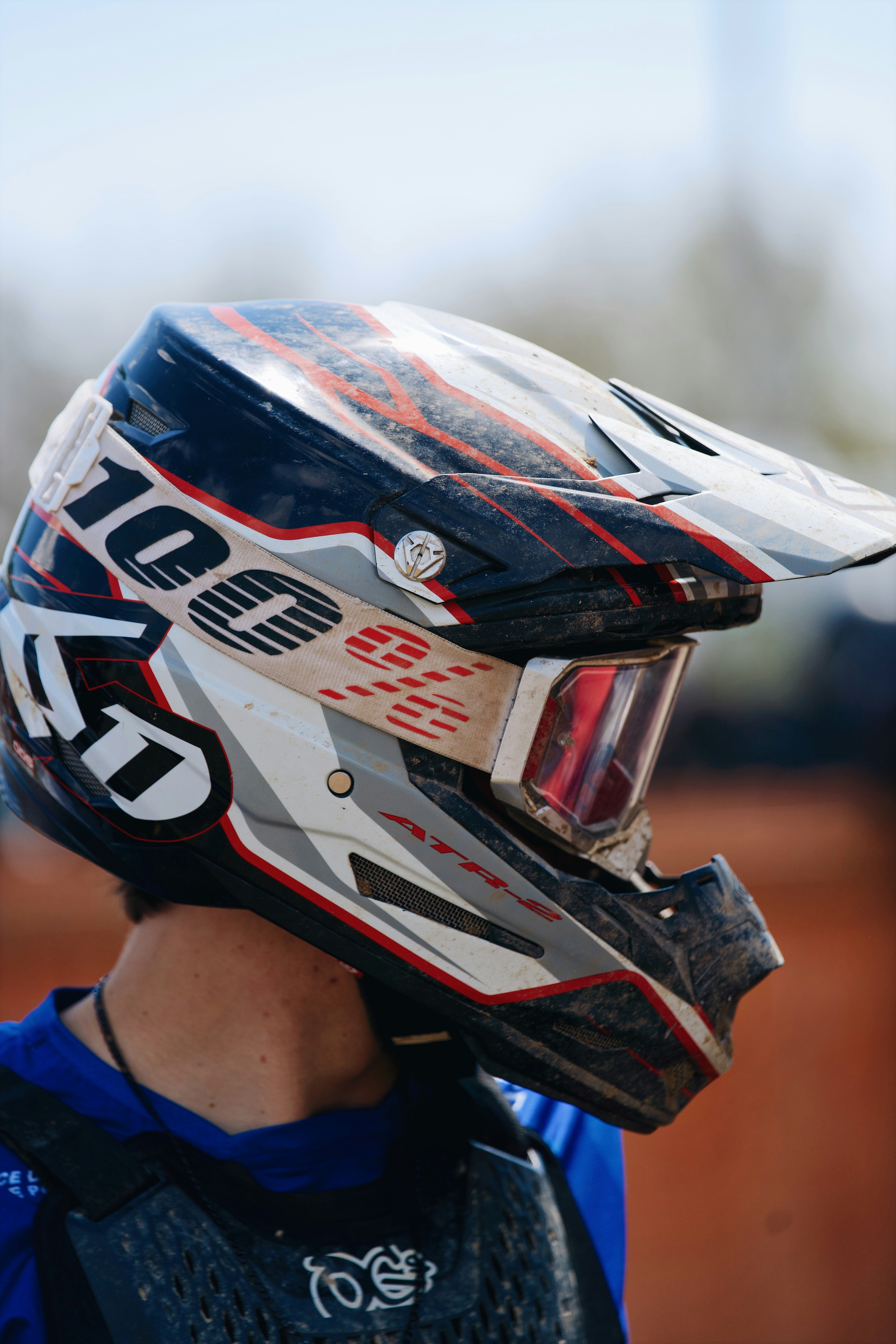 Helmeted Focus: A Mountain Rider in Profile