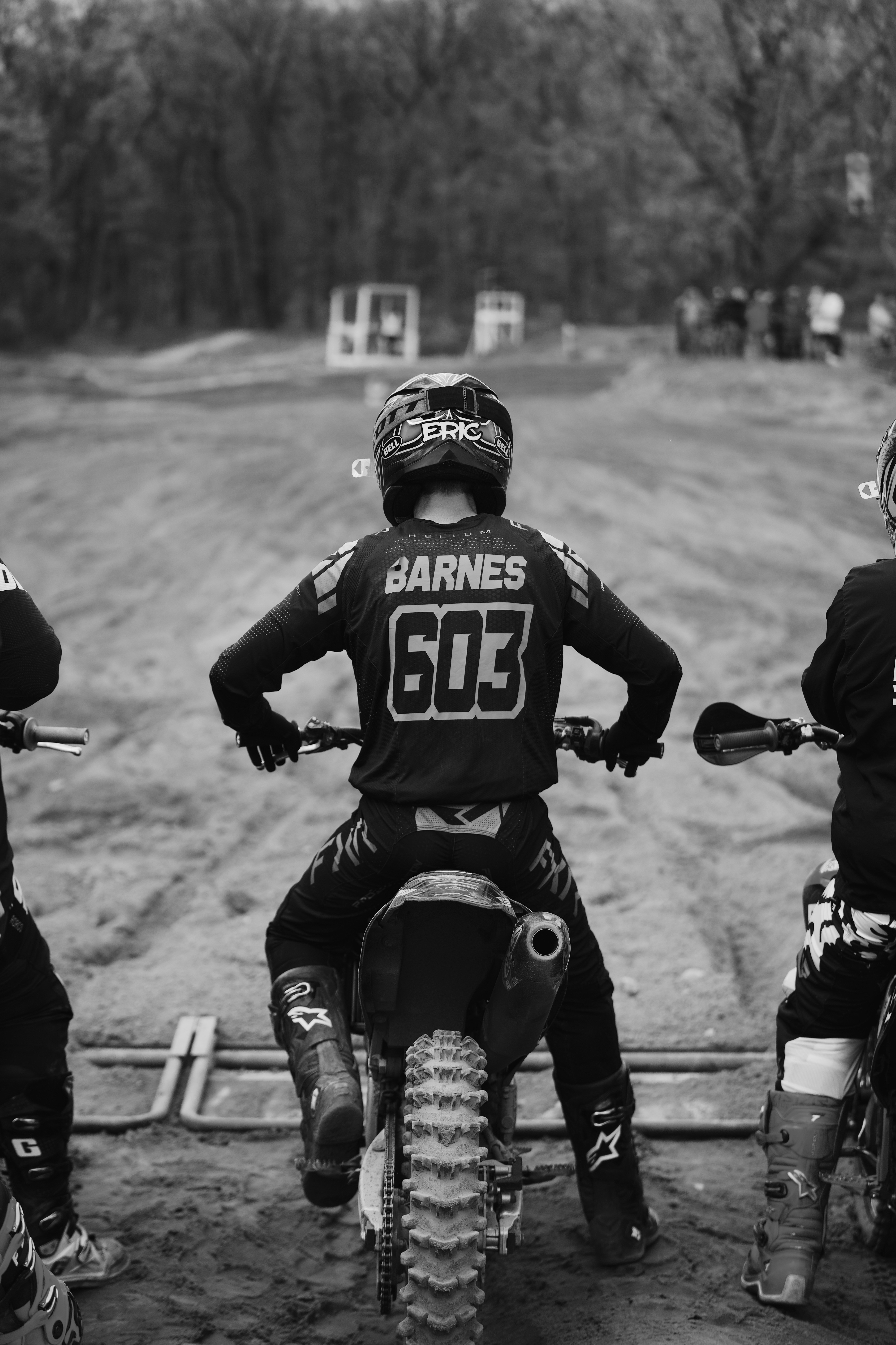 Backside Sprint: A Rider Pauses at the Line