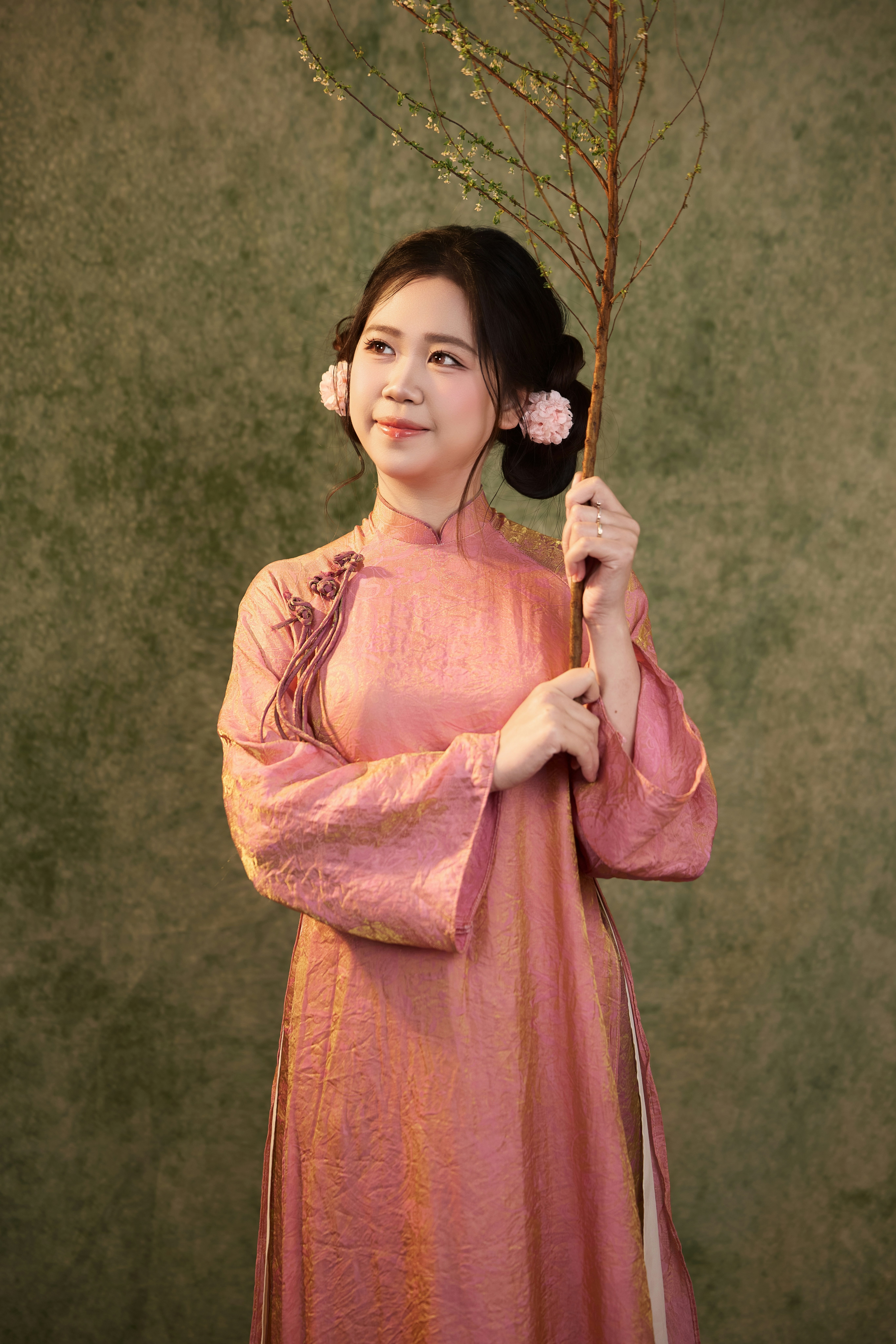 Soft Whispers in Pink: A Portrait of Quiet Grace