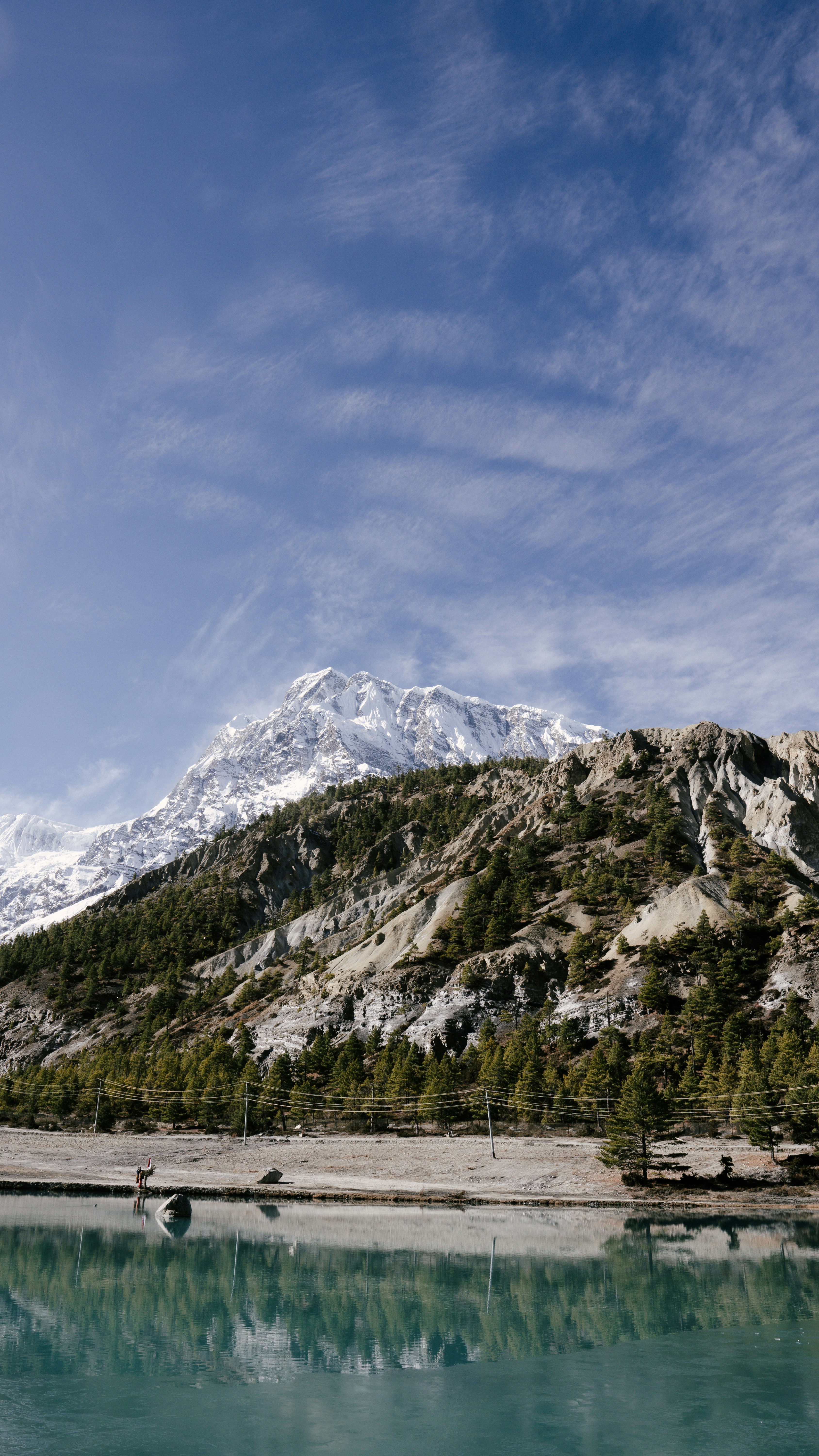 Glacial Peak Under a Wide Blue Expanse