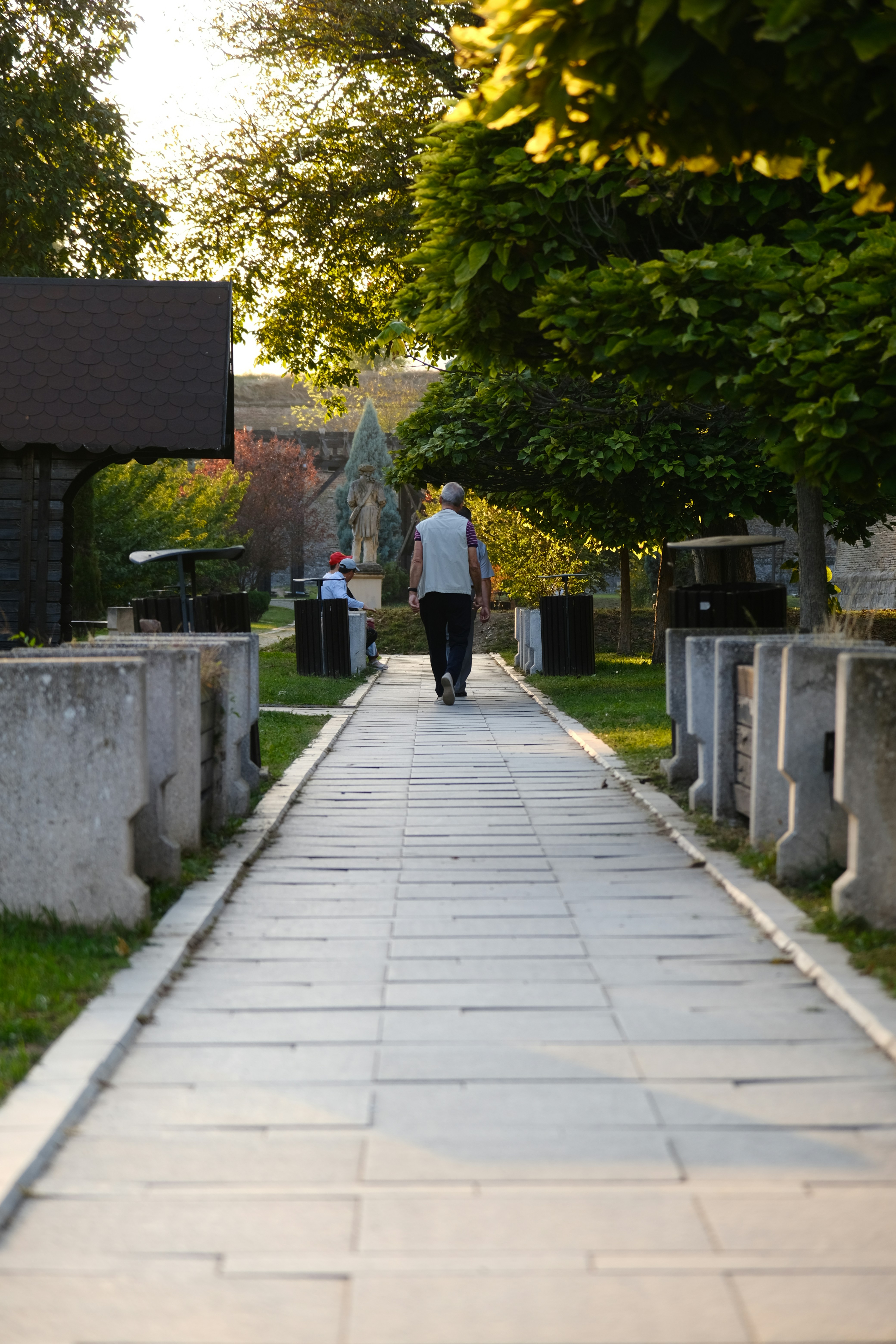Stone-paved Path to a Quiet Parklike Meeting