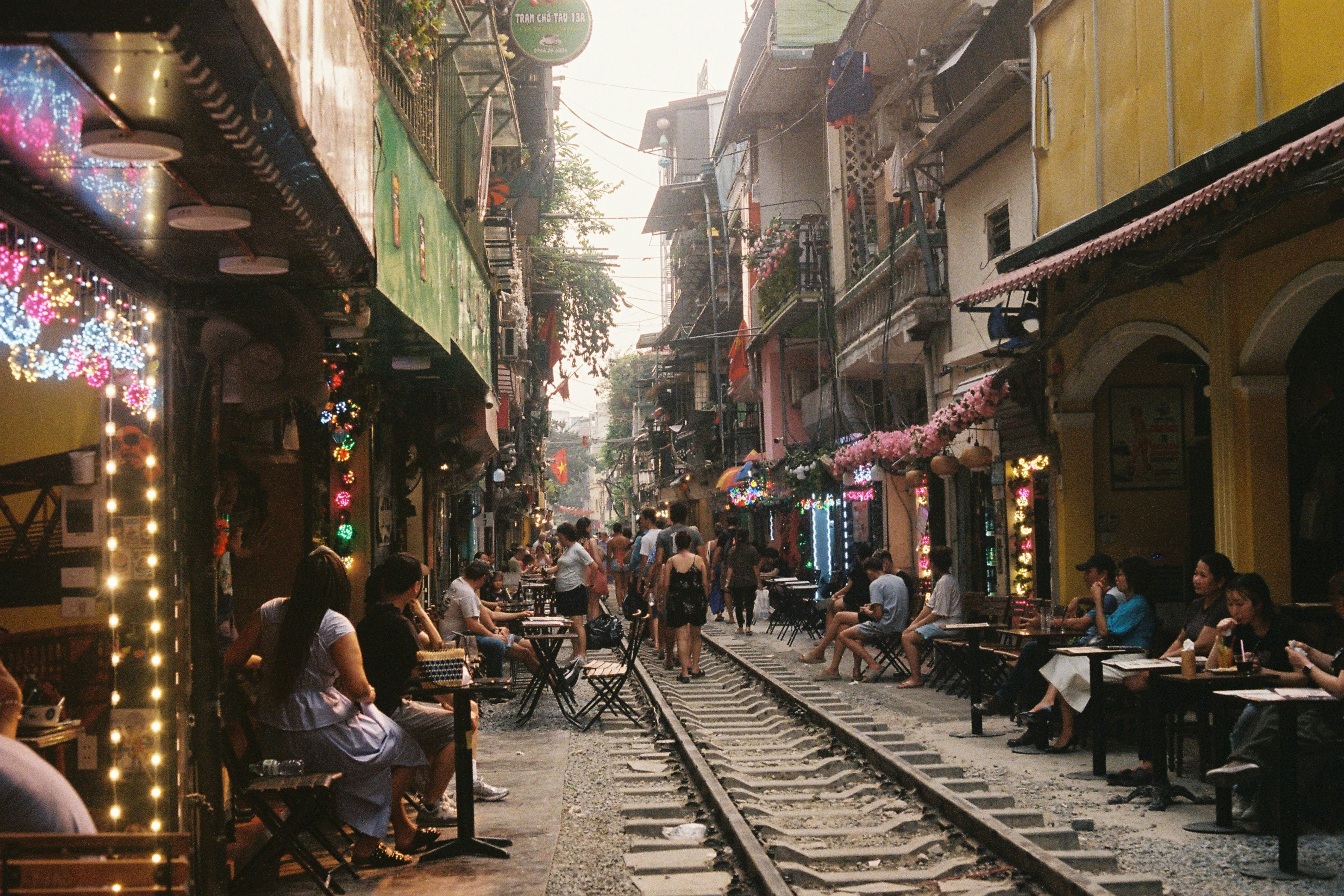 Railway Café in a Lantern-lit Alleyway
