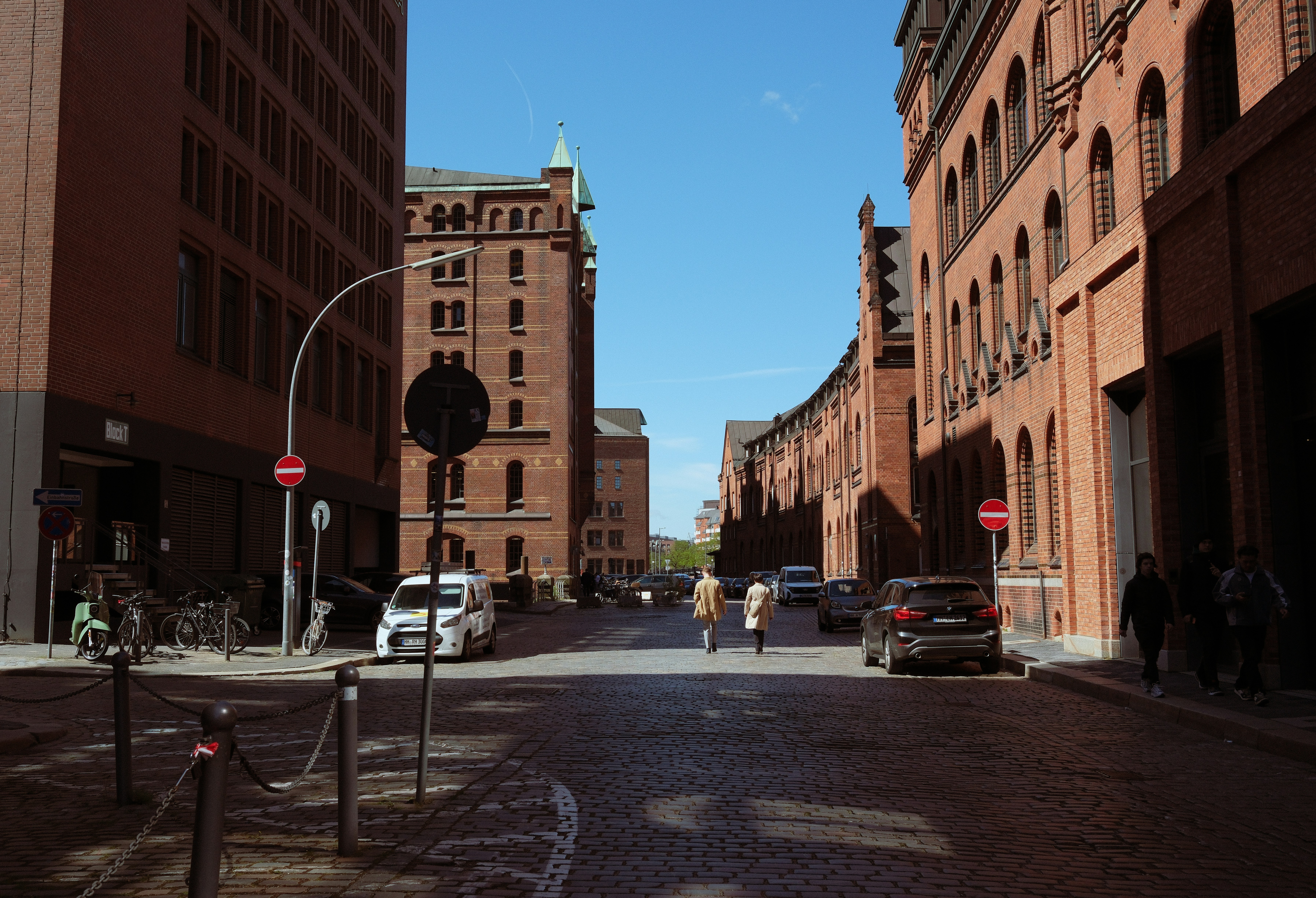 Cobblestone Street Toward the City Heart
