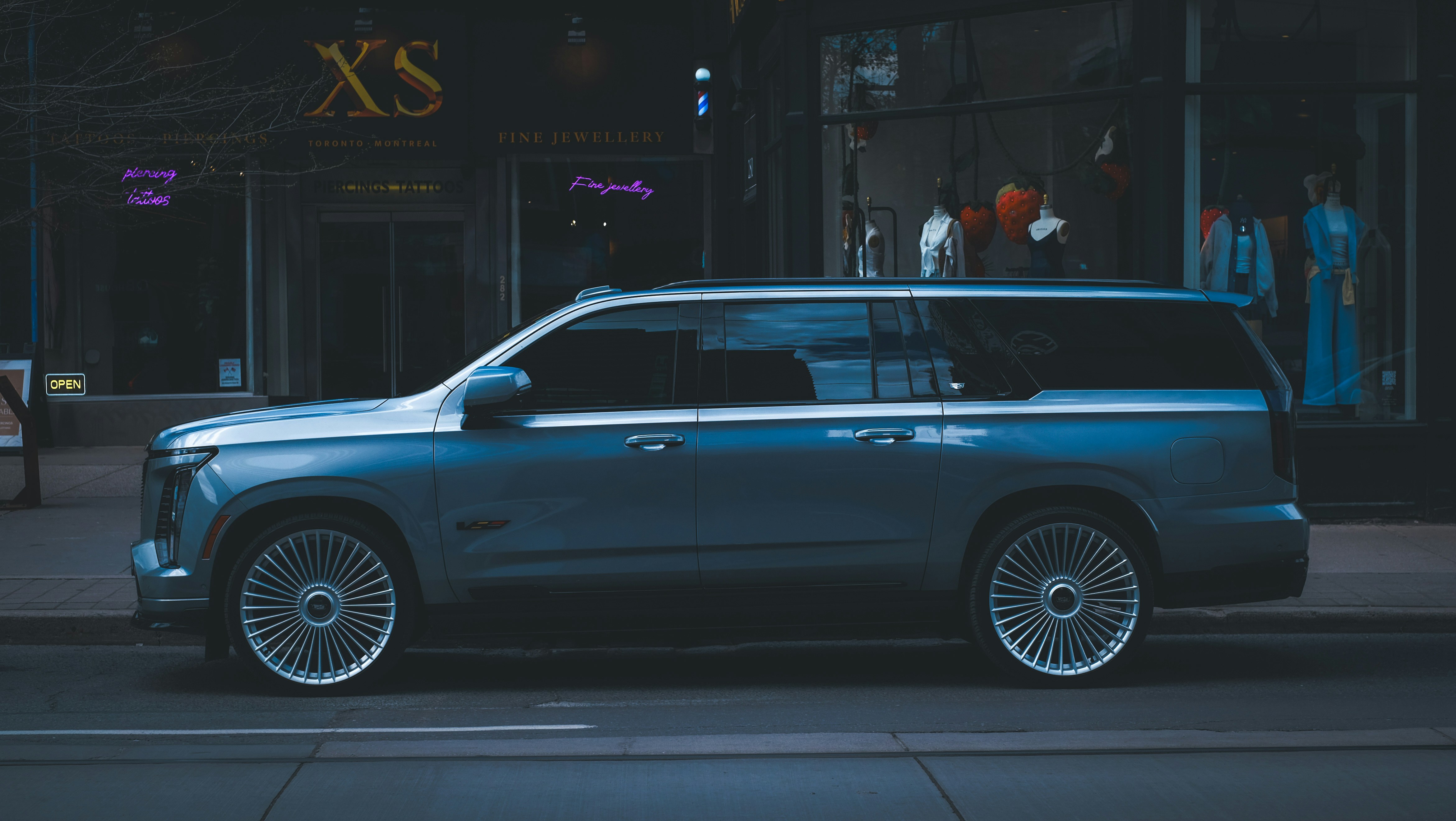 Blue Mammoth on the City Street