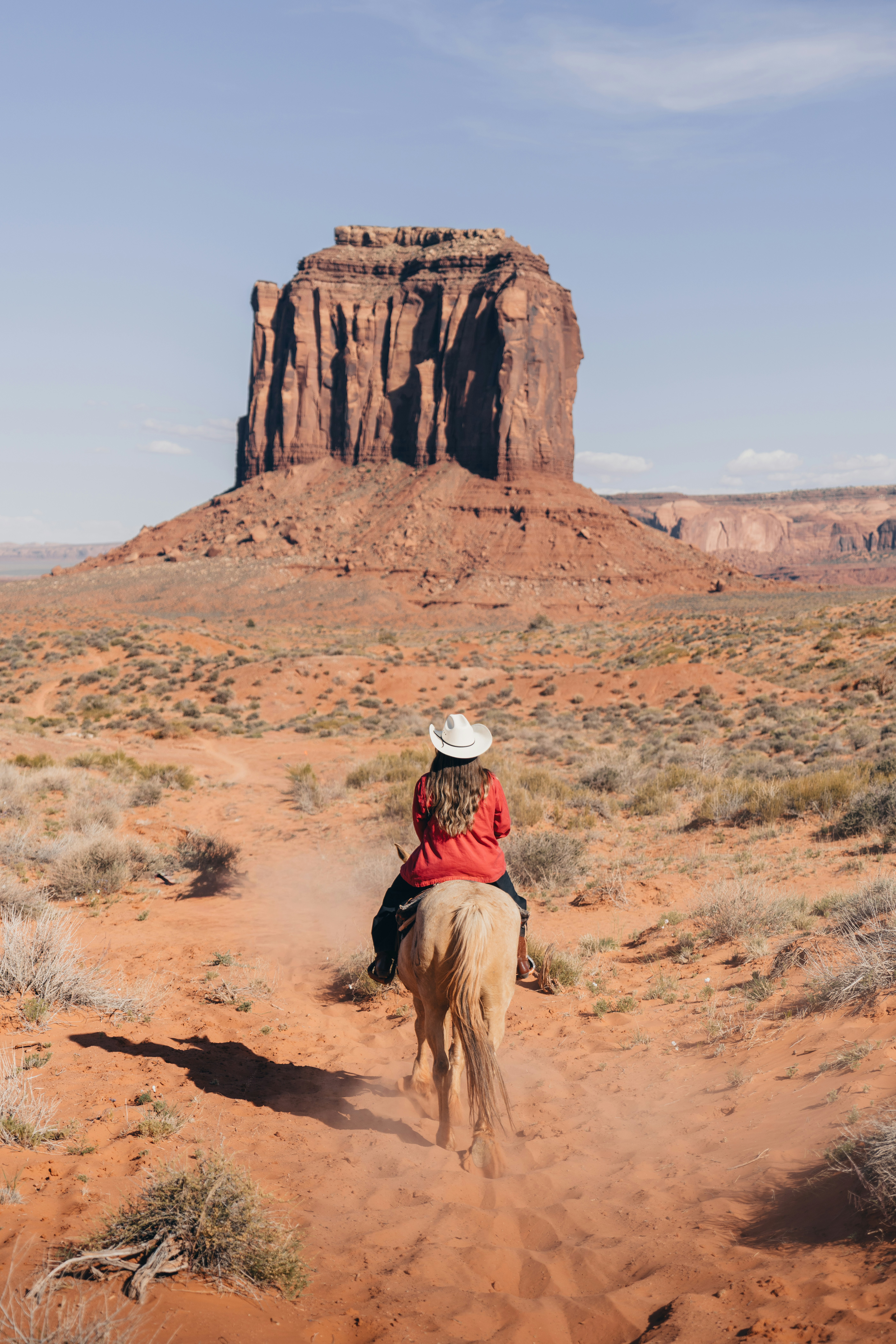 Trail toward the Mesa: Rider to the Rock