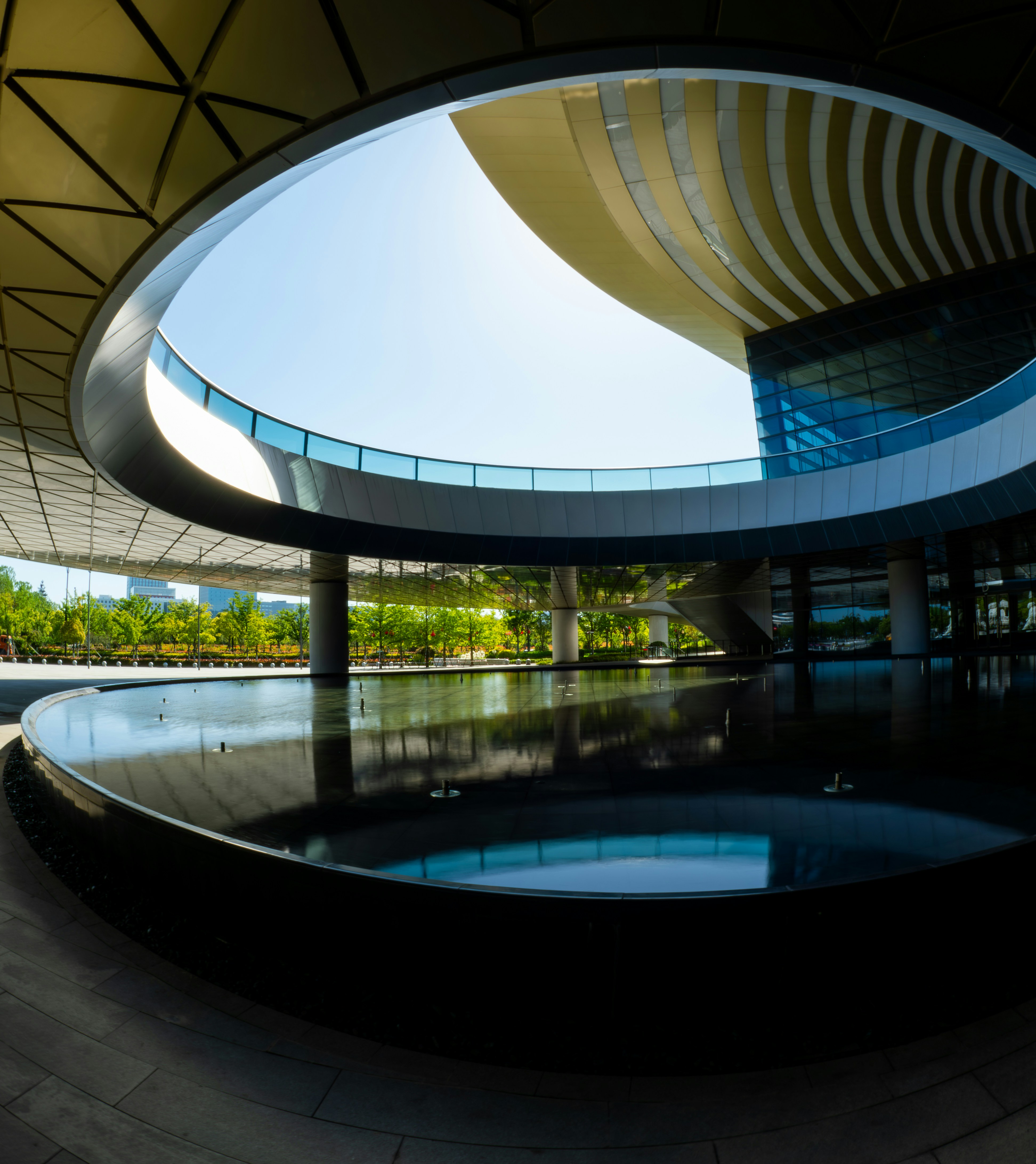 Circular Atrium Mirage: Echoes of Glass and Shadow