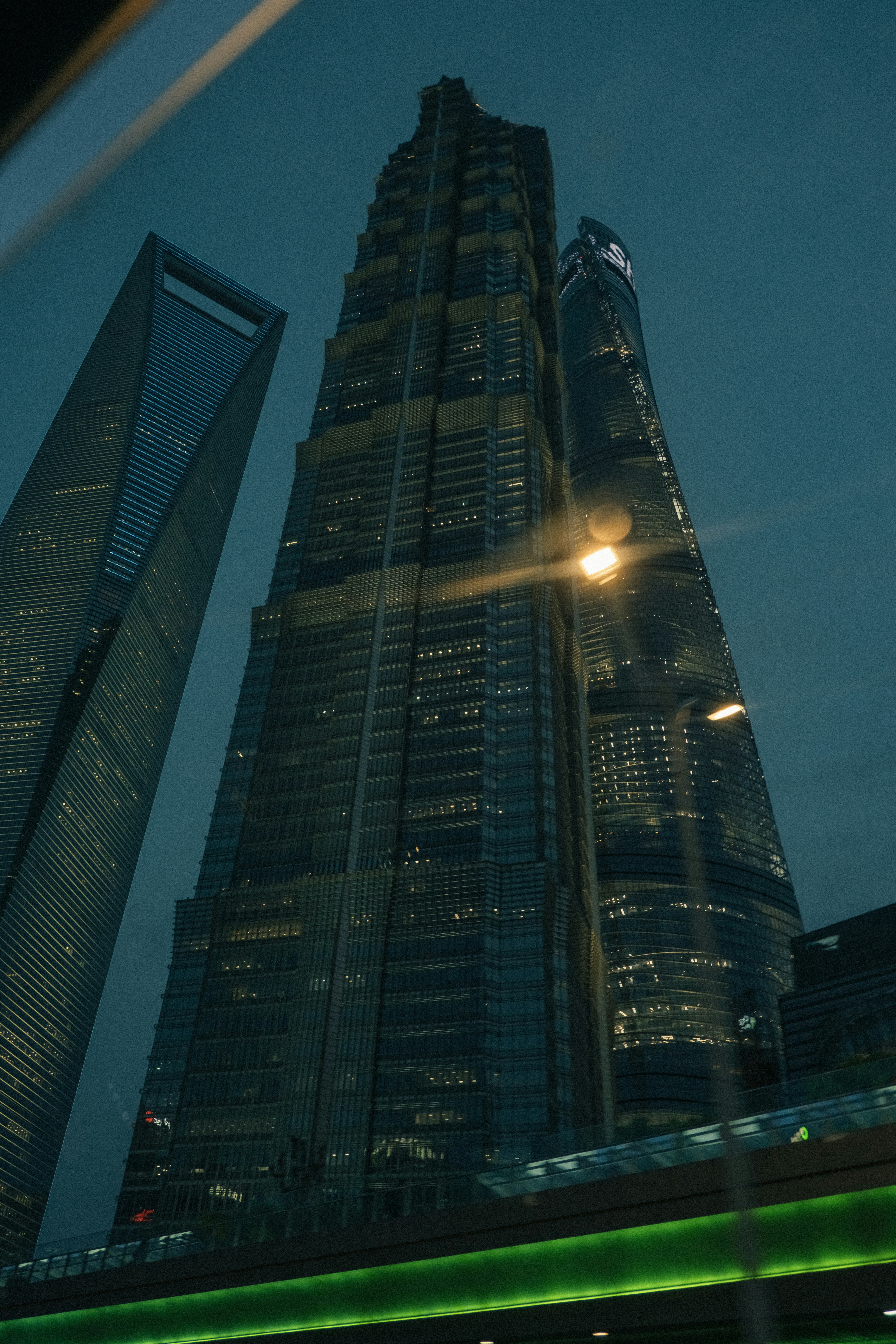 Stretched Skyscrapers Under Evening Glow