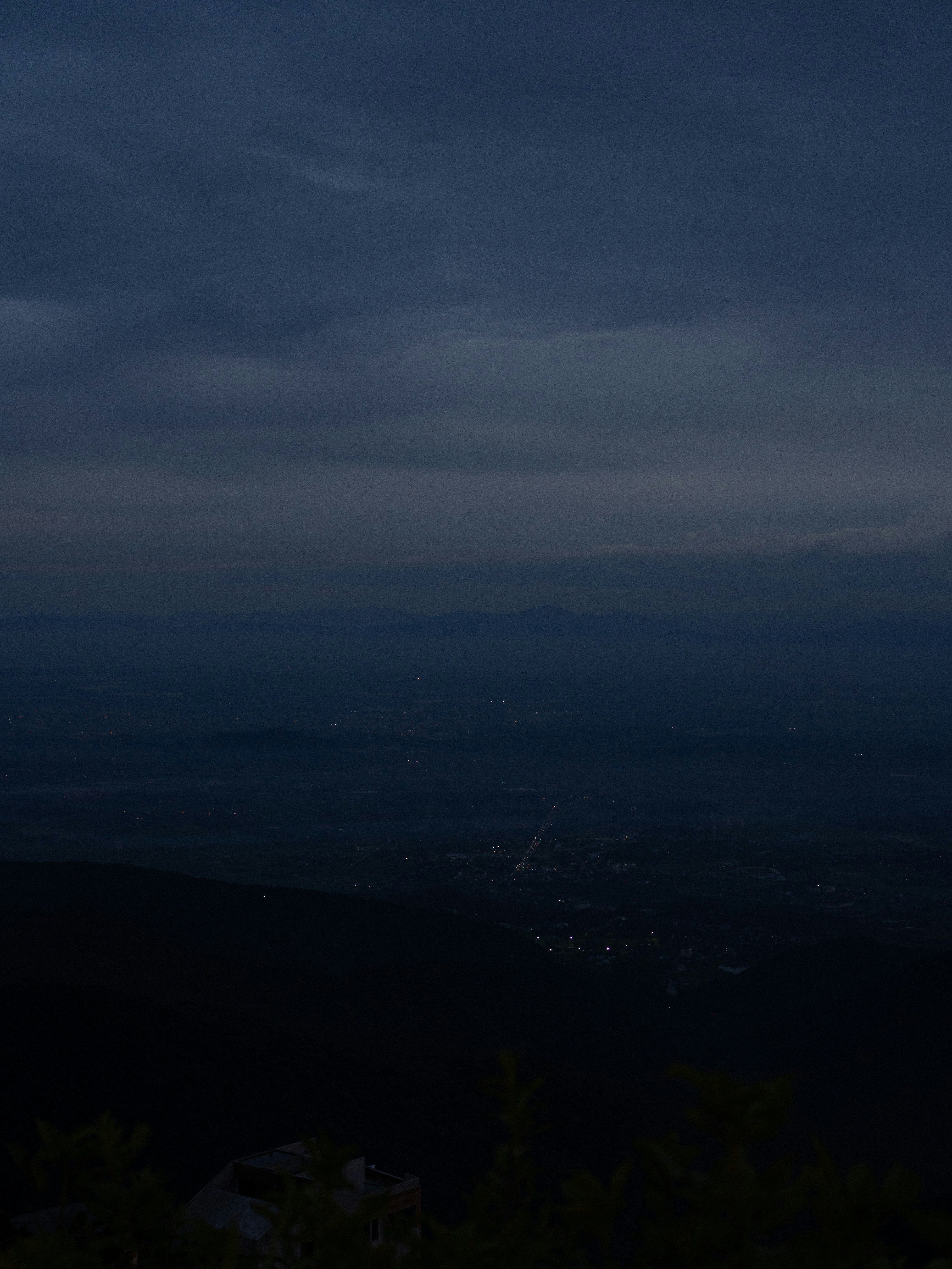 Moonlit Valley Dusk from the Ridge