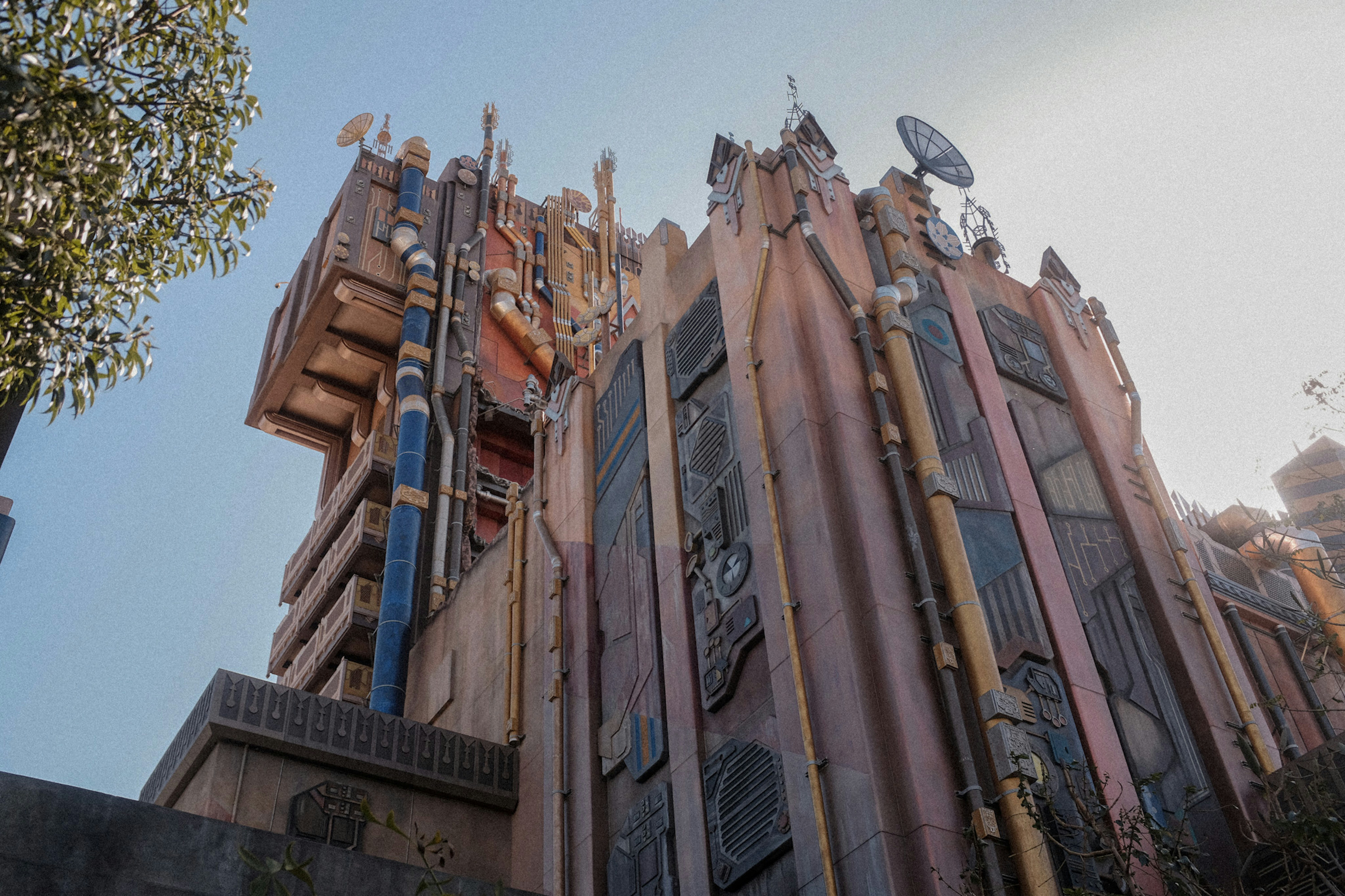 Chromed Spires on a Sunlit Facade