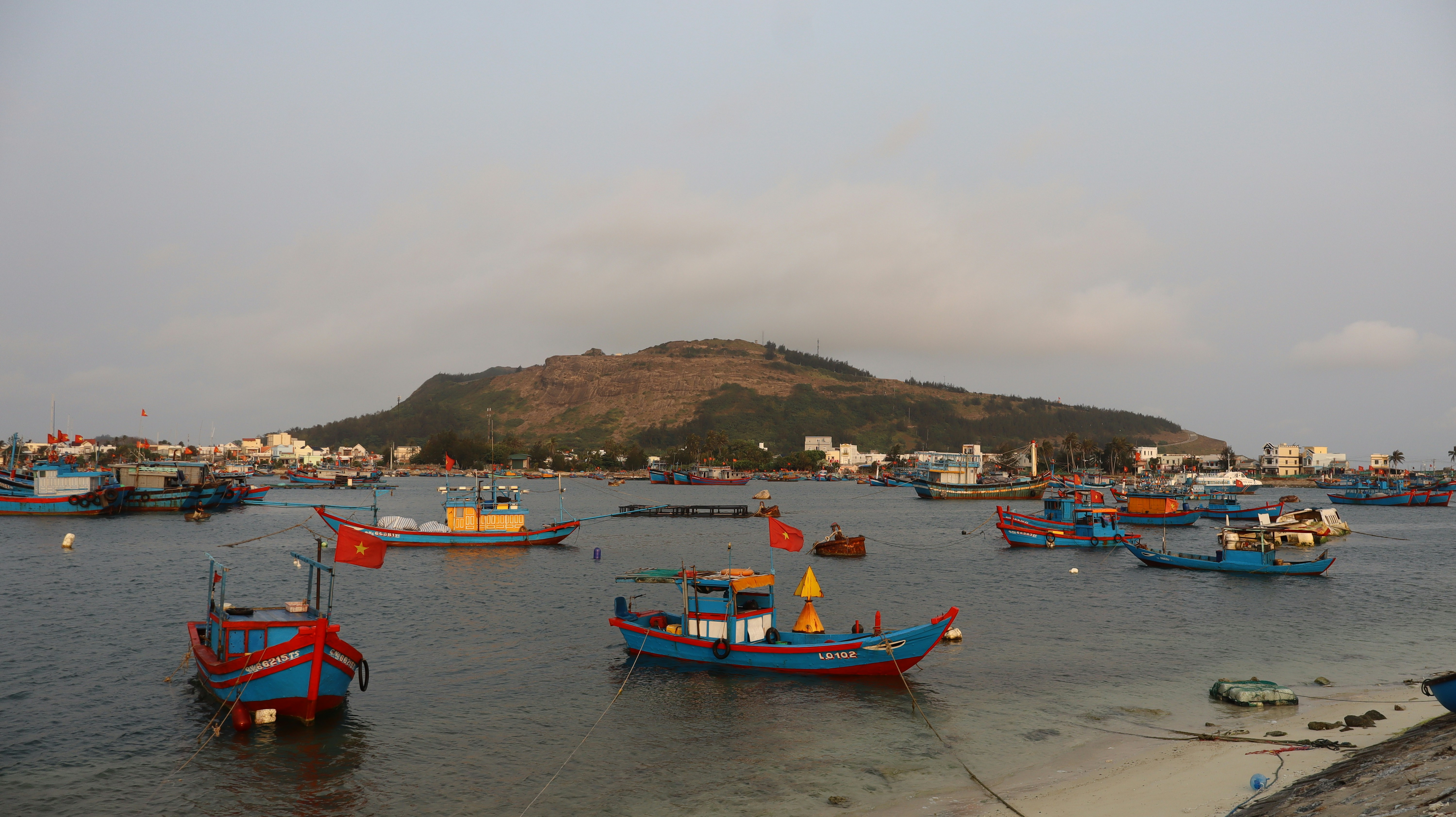 Harbor Chorus: Colorful Boats at Quiet Bay
