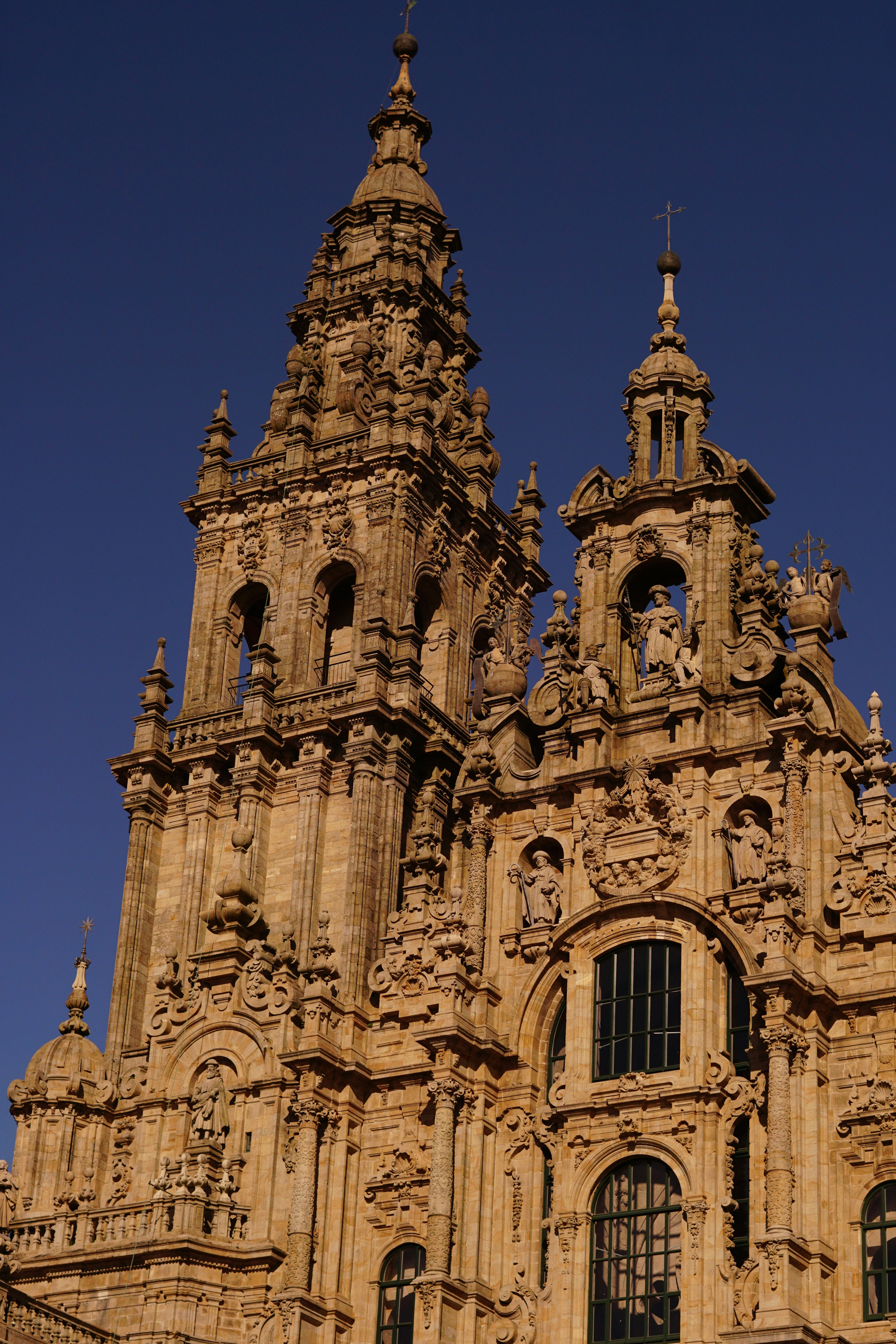Ornate Cathedral Towers Reaching Toward a Golden Sky