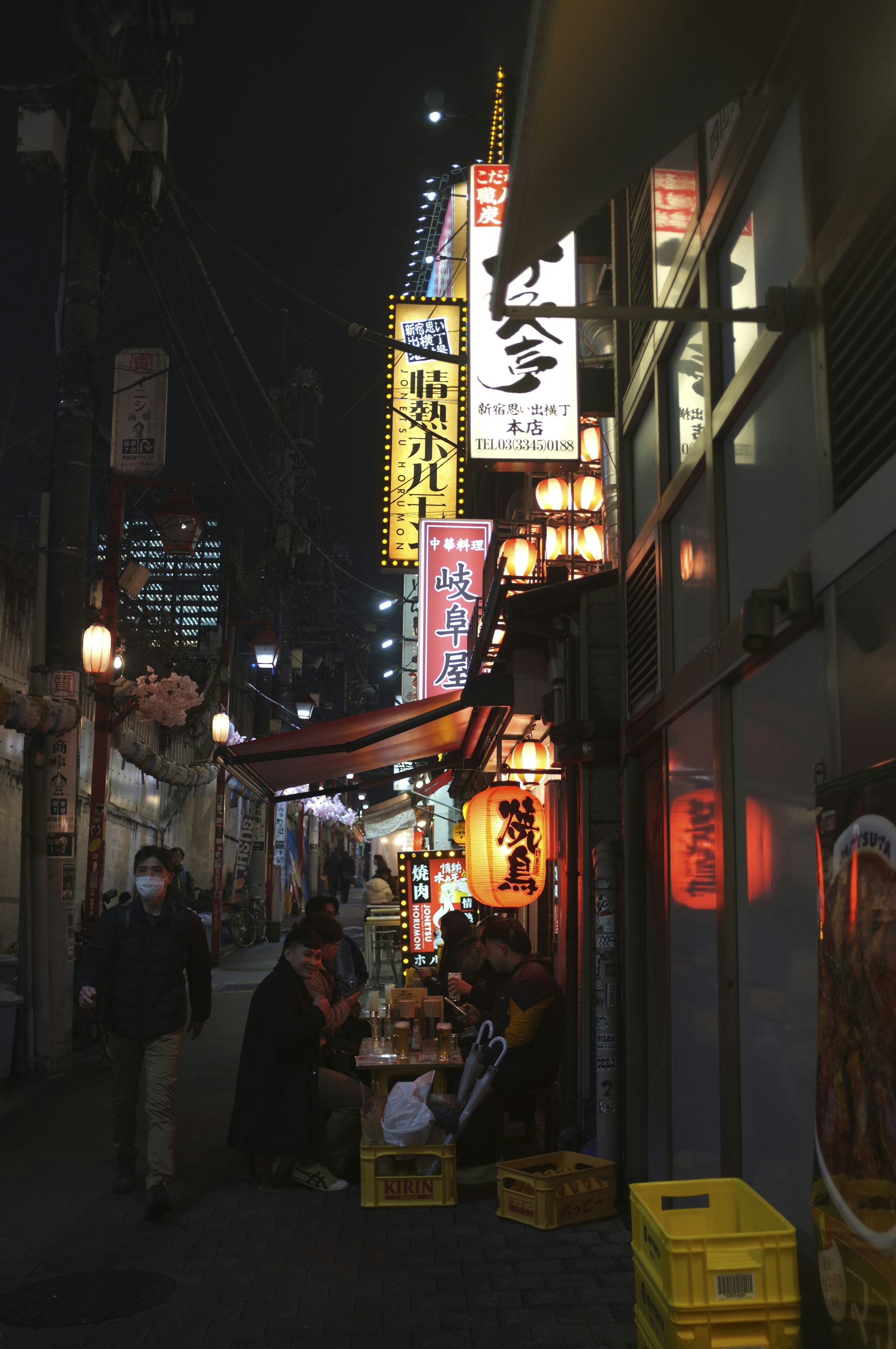 Lantern-lit Alley of Tokyo Street Eats