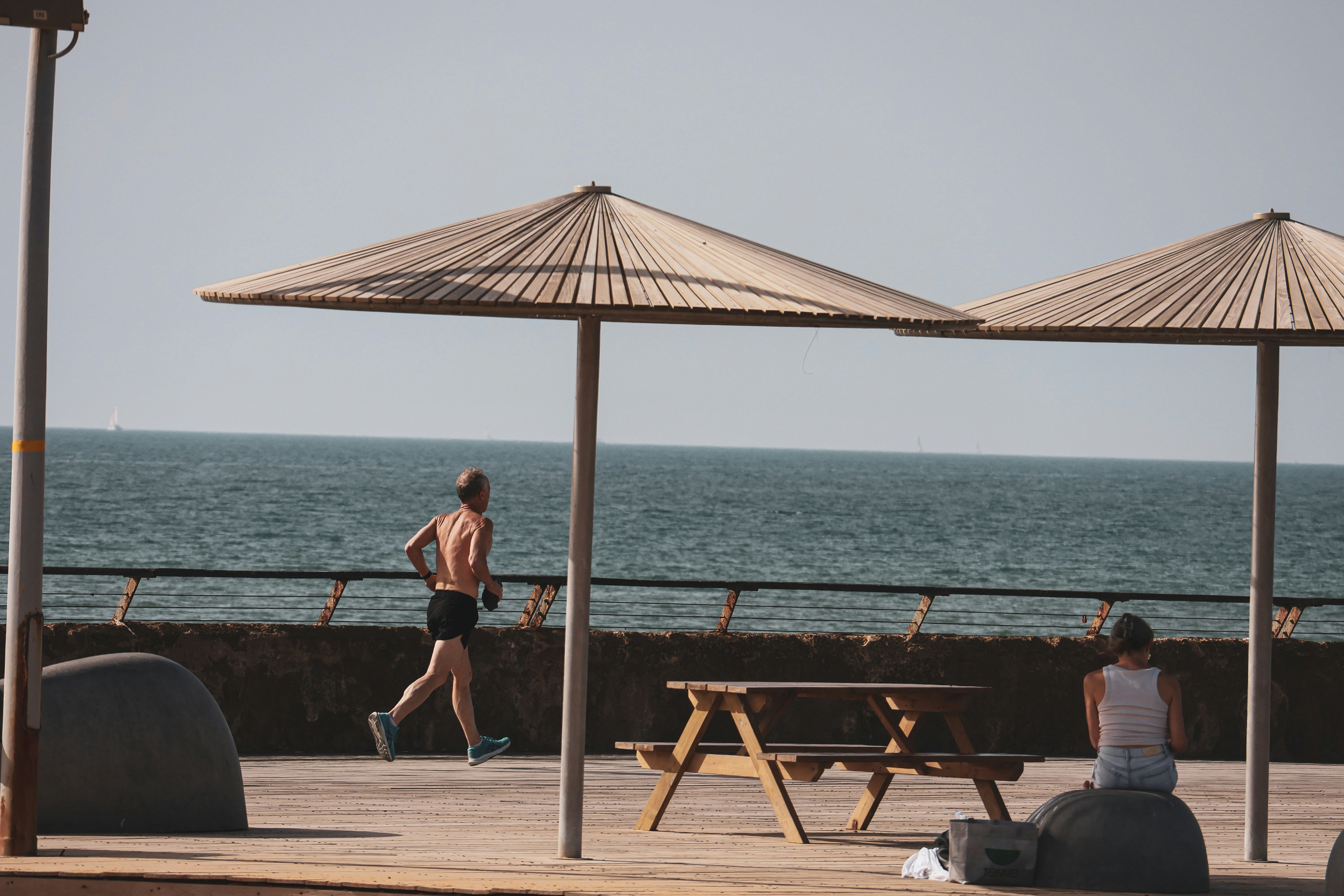Seaside Run Beneath Tented Palms