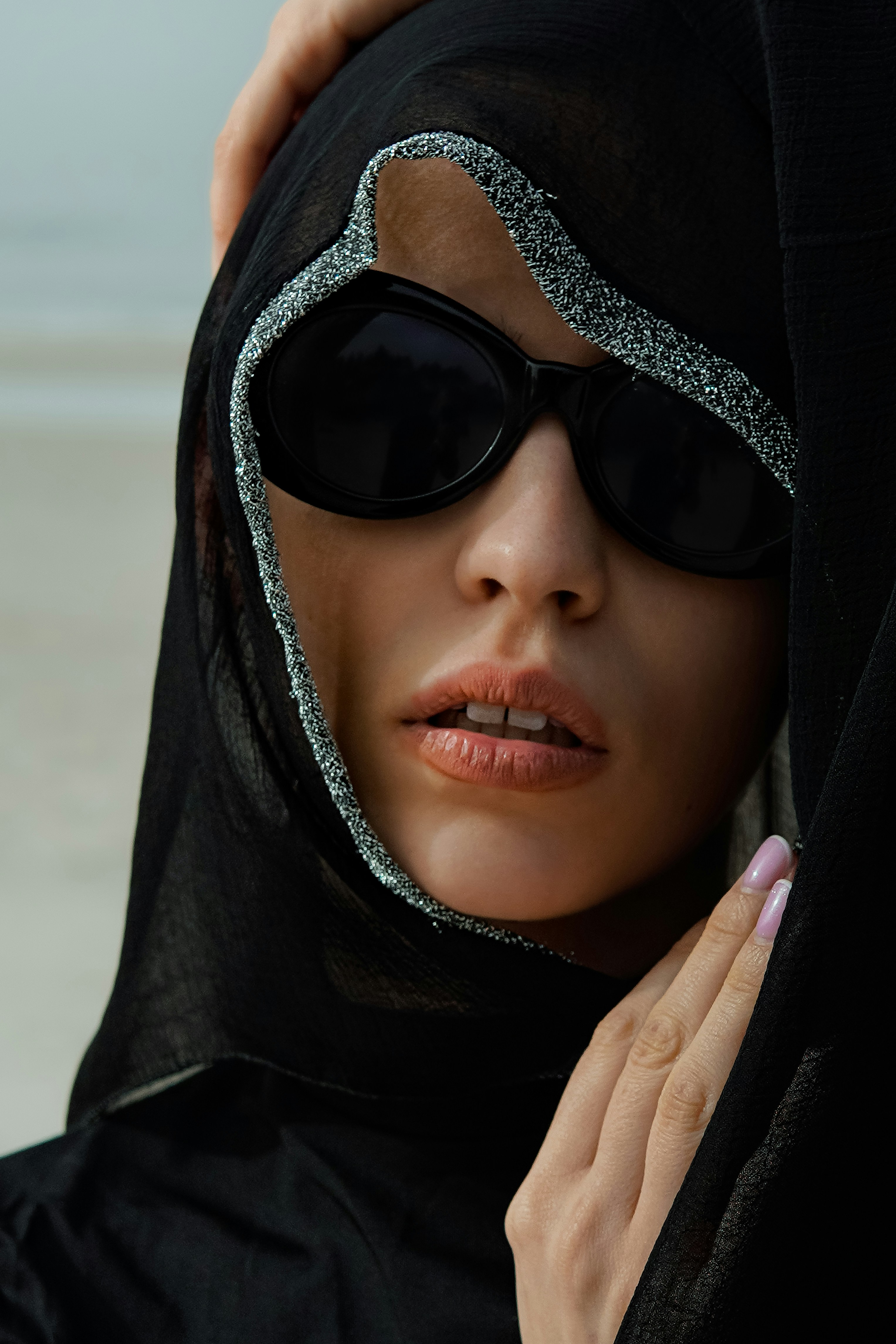 Veiled Glance: Glamour in Shadow and Sparkle