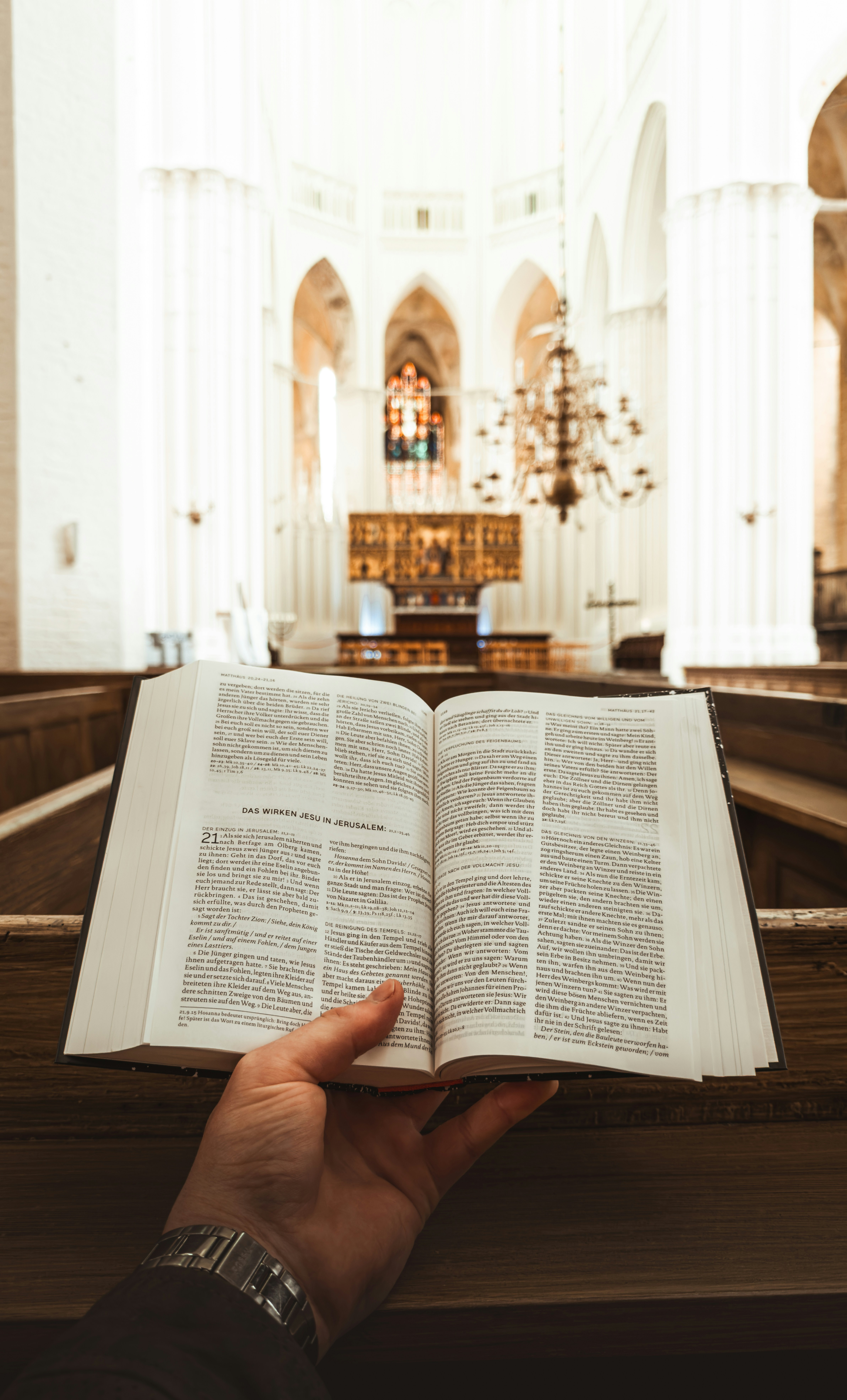 Open Gospel: A Hand-Held Bible in an Echoing Church