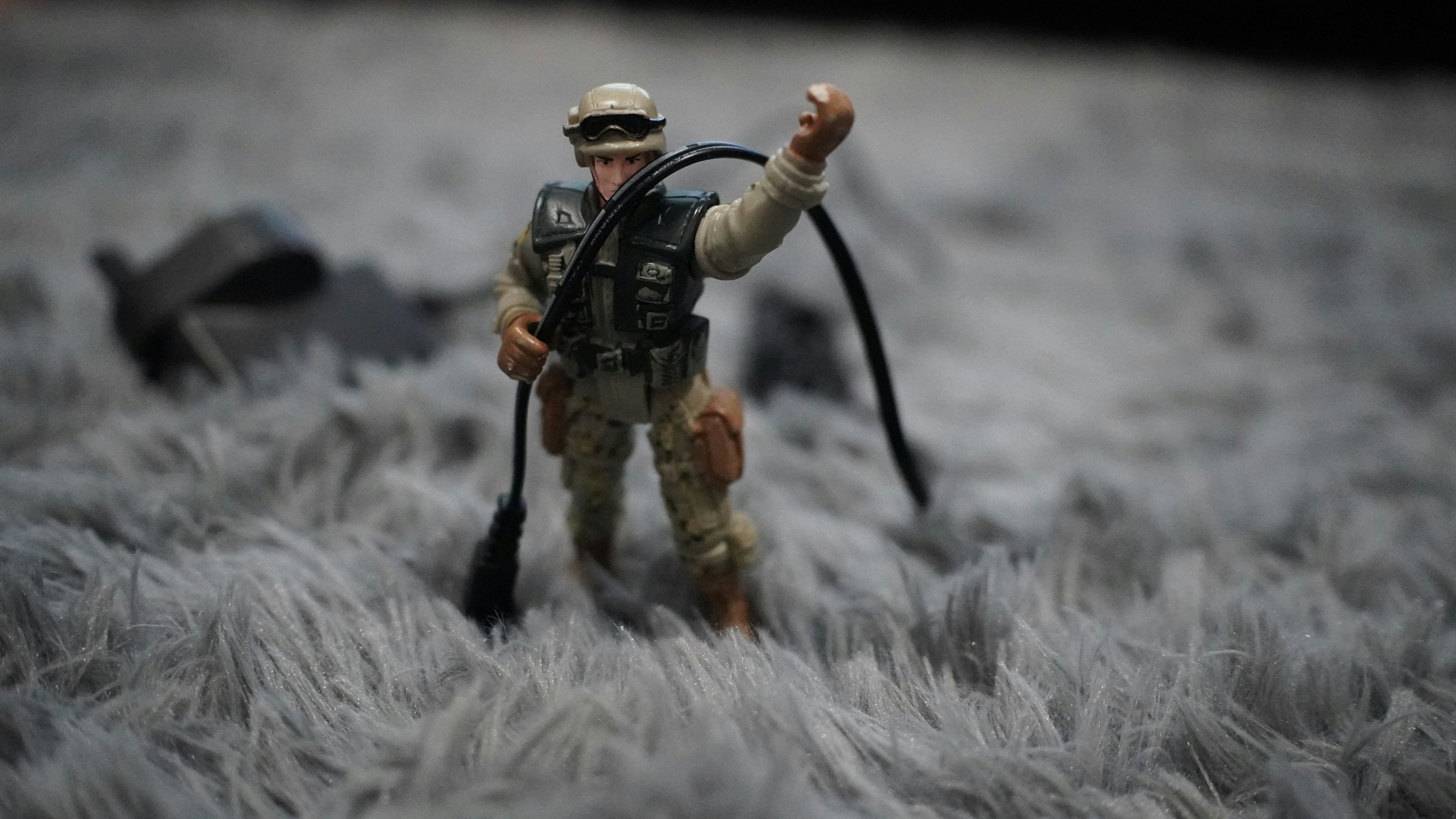 Tiny Sentinel in a Shaggy Gray Landscape