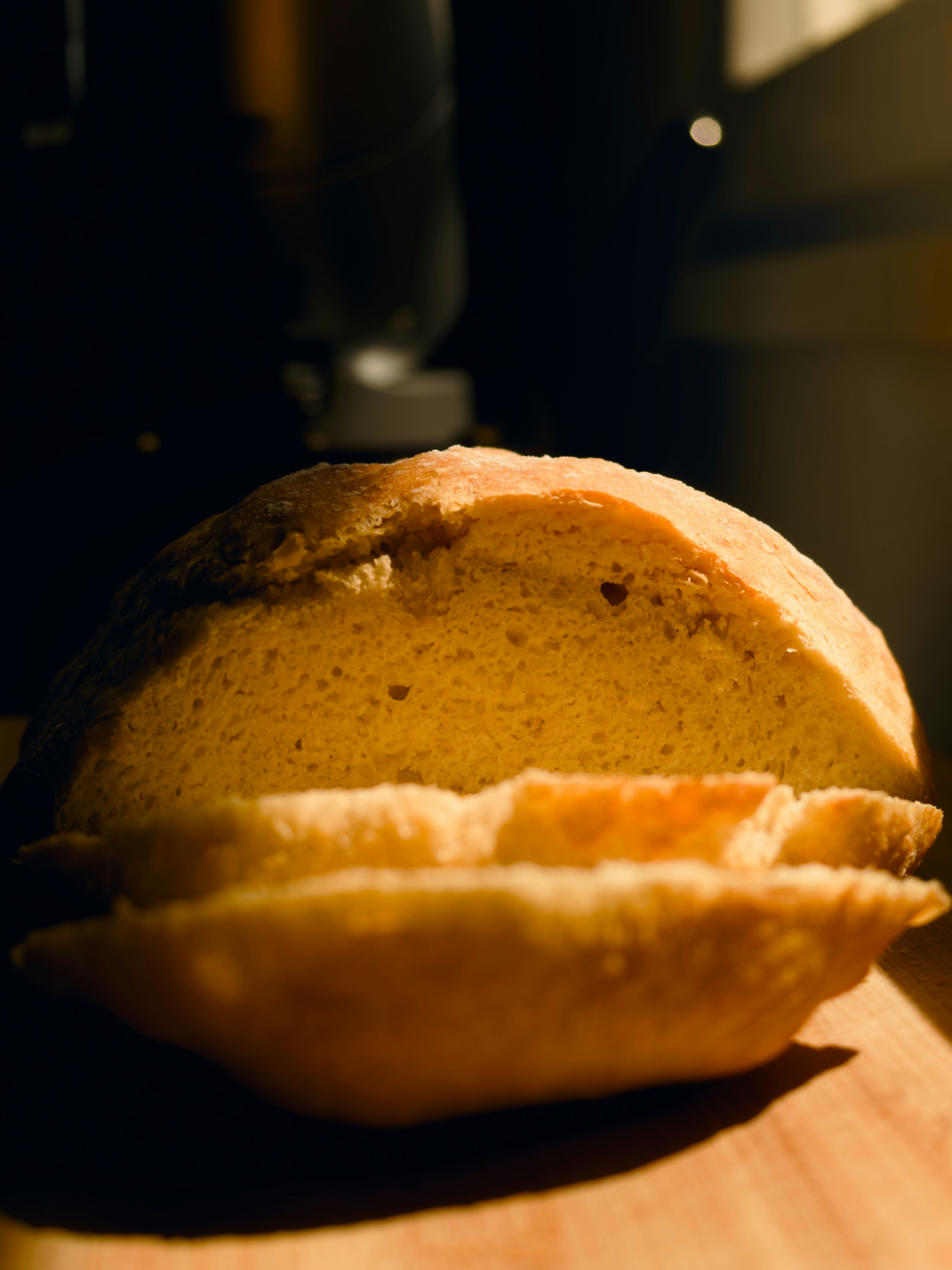 Golden Slice: A Quiet Moment of Crust and Light