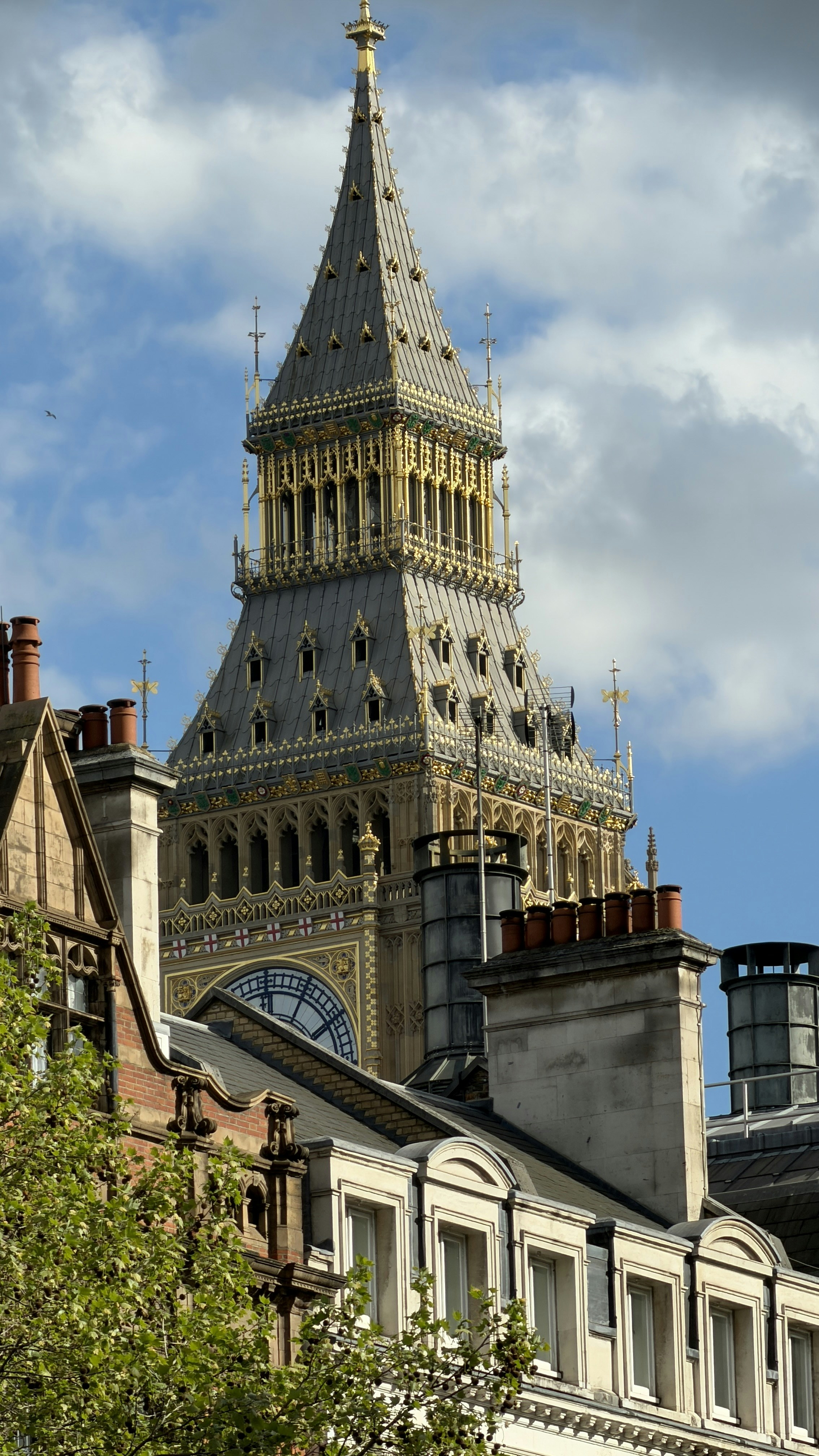 Gothic Spire Rising Above London Rooftops