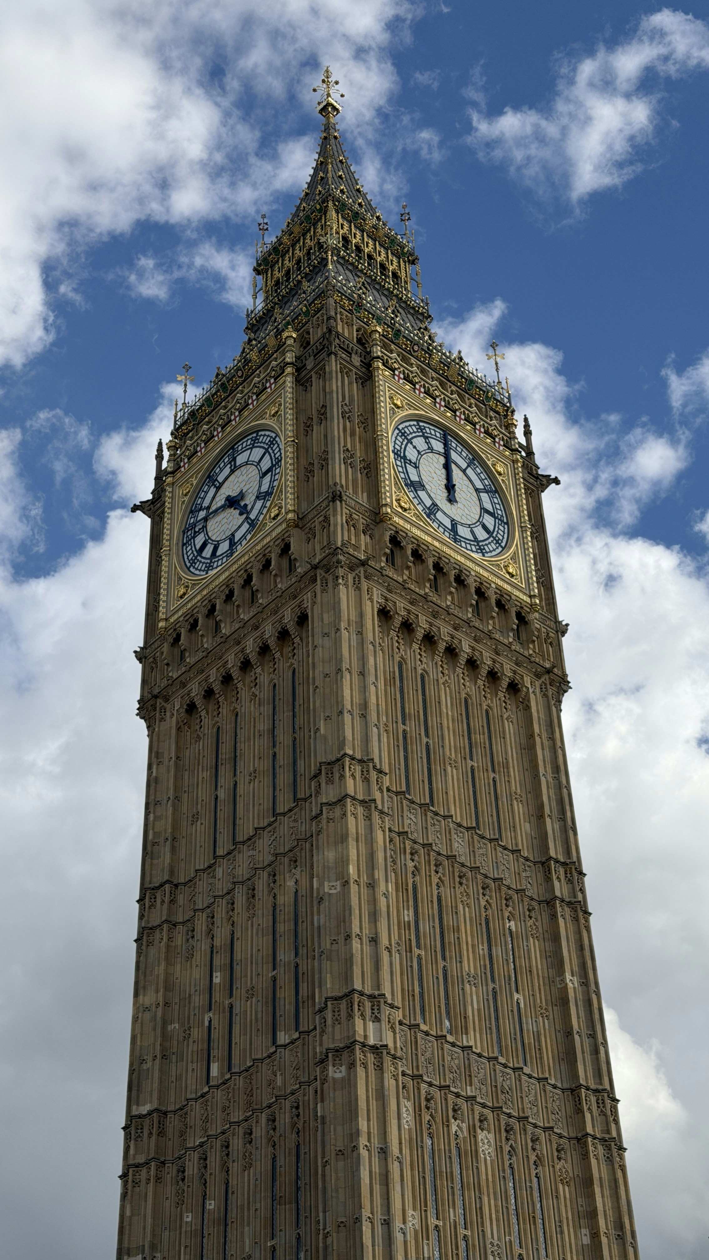 Clocktower Crest: A Majestic View Up the Westminster Spire