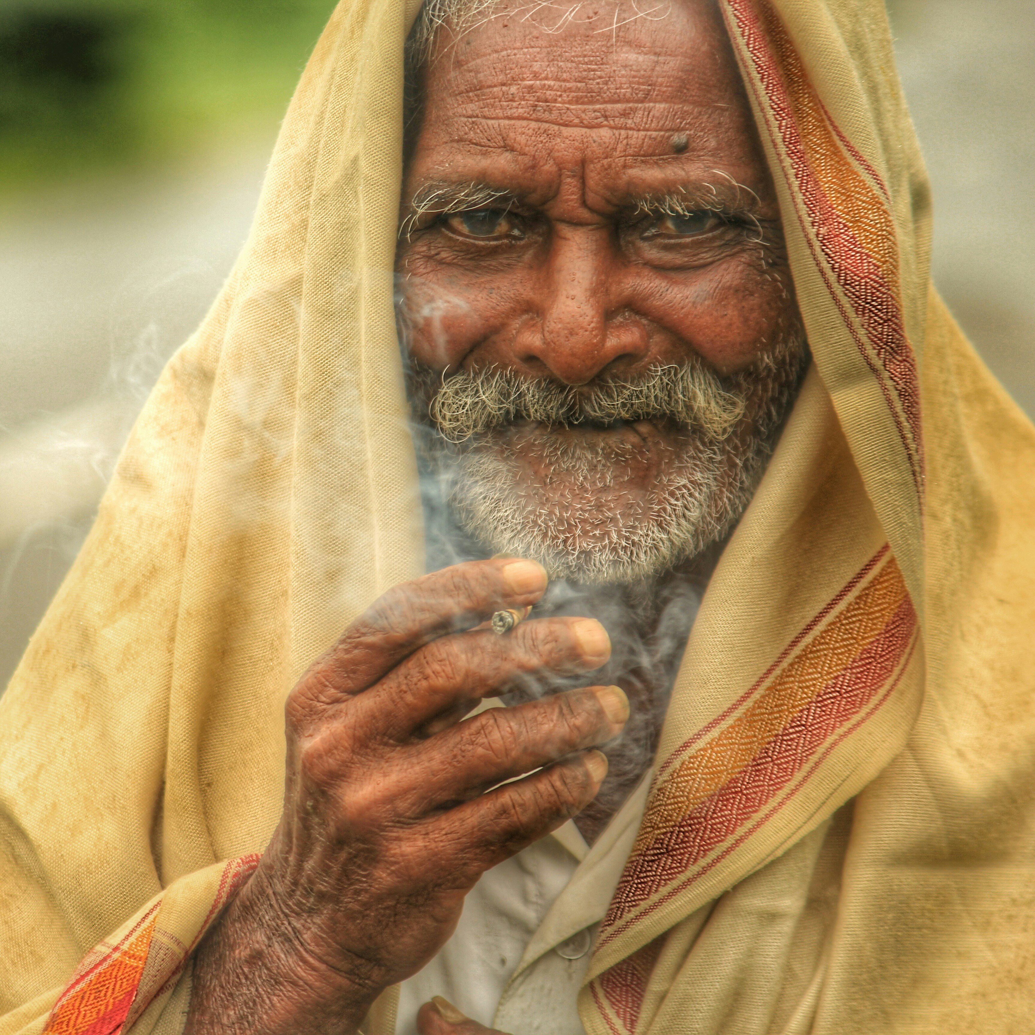 Warm Gaze Behind the Veil: A Smoky Moment